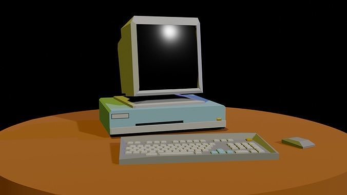 90s Style Computer and Monitor free VR / AR / low-poly 3D model | CGTrader