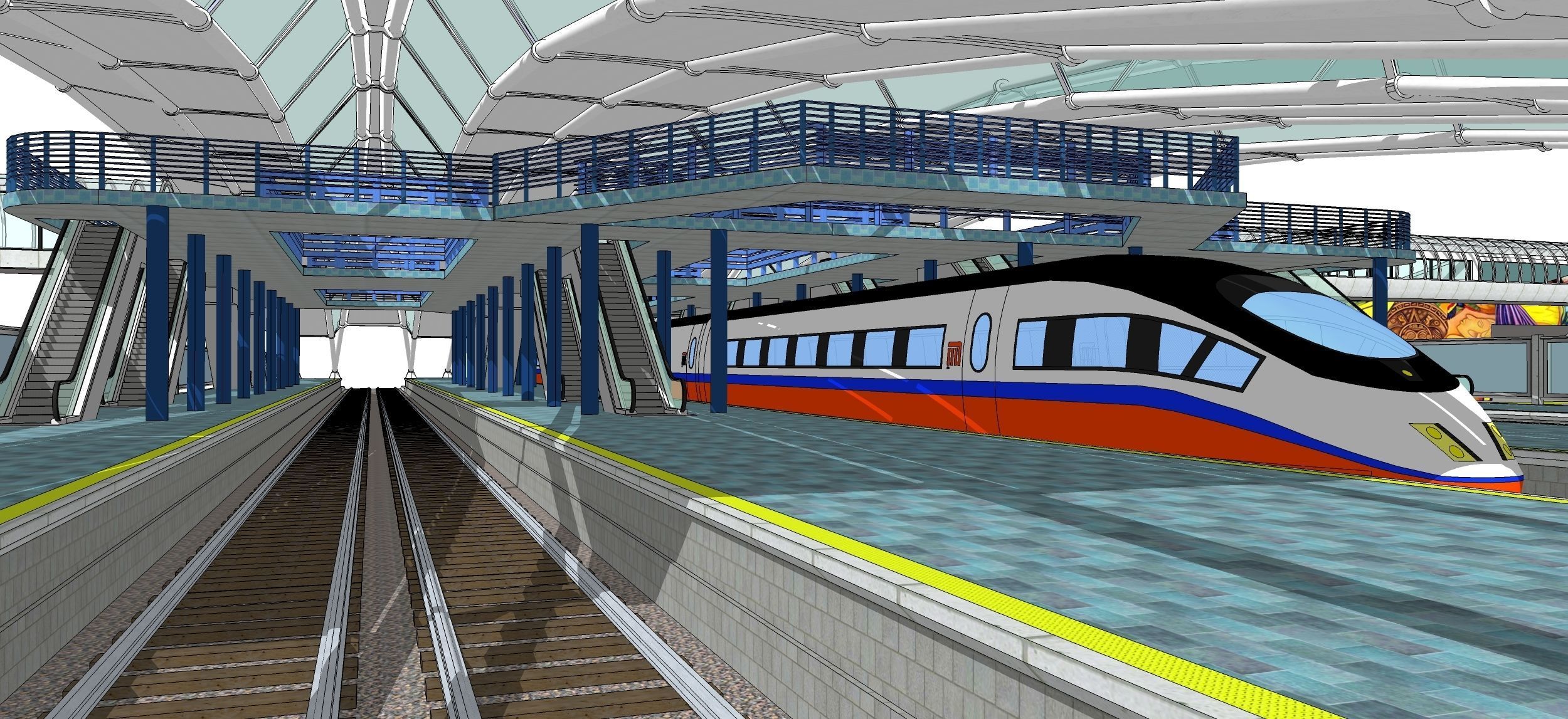 Sketchup Terminal A9 Project SKP DWG PIC 3D model | CGTrader