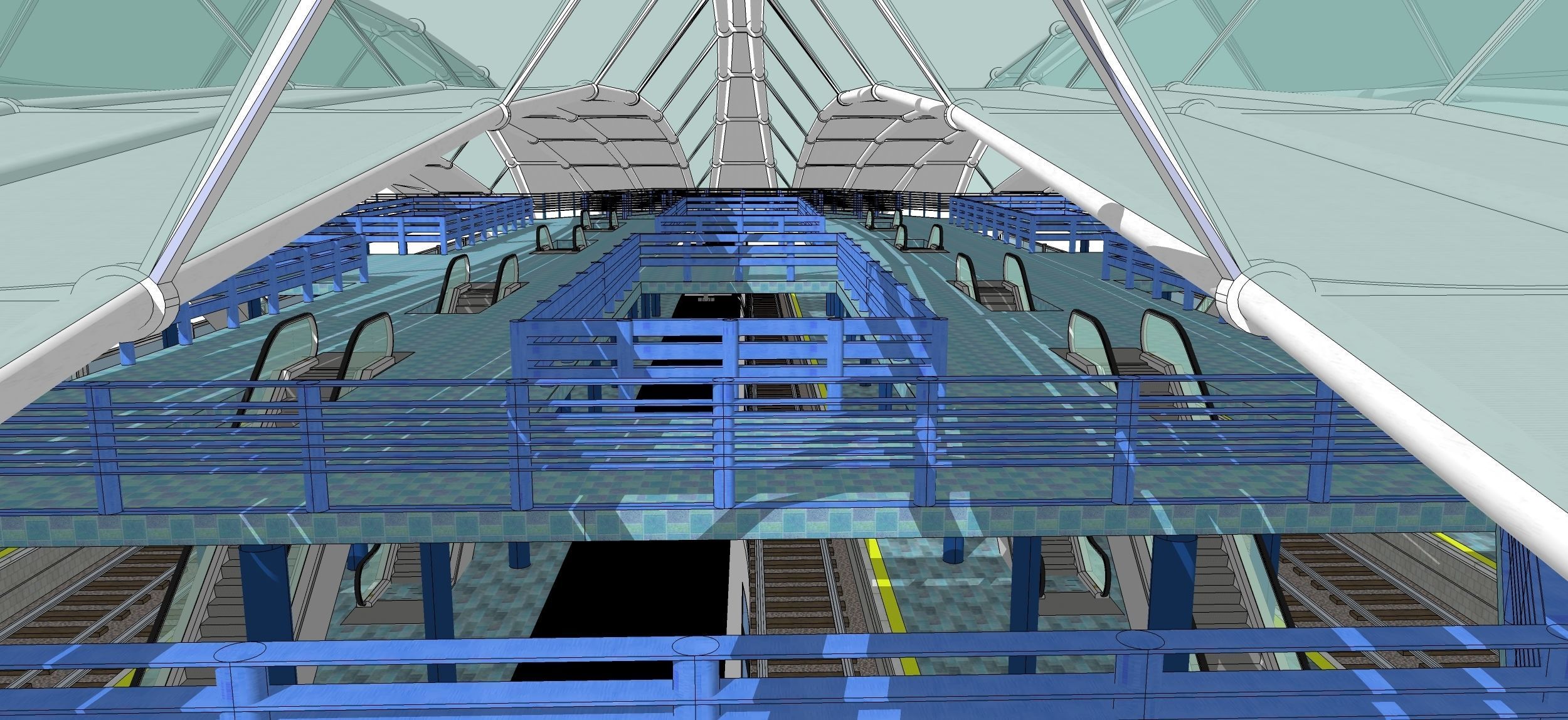 Sketchup Terminal A9 Project SKP DWG PIC 3D model | CGTrader