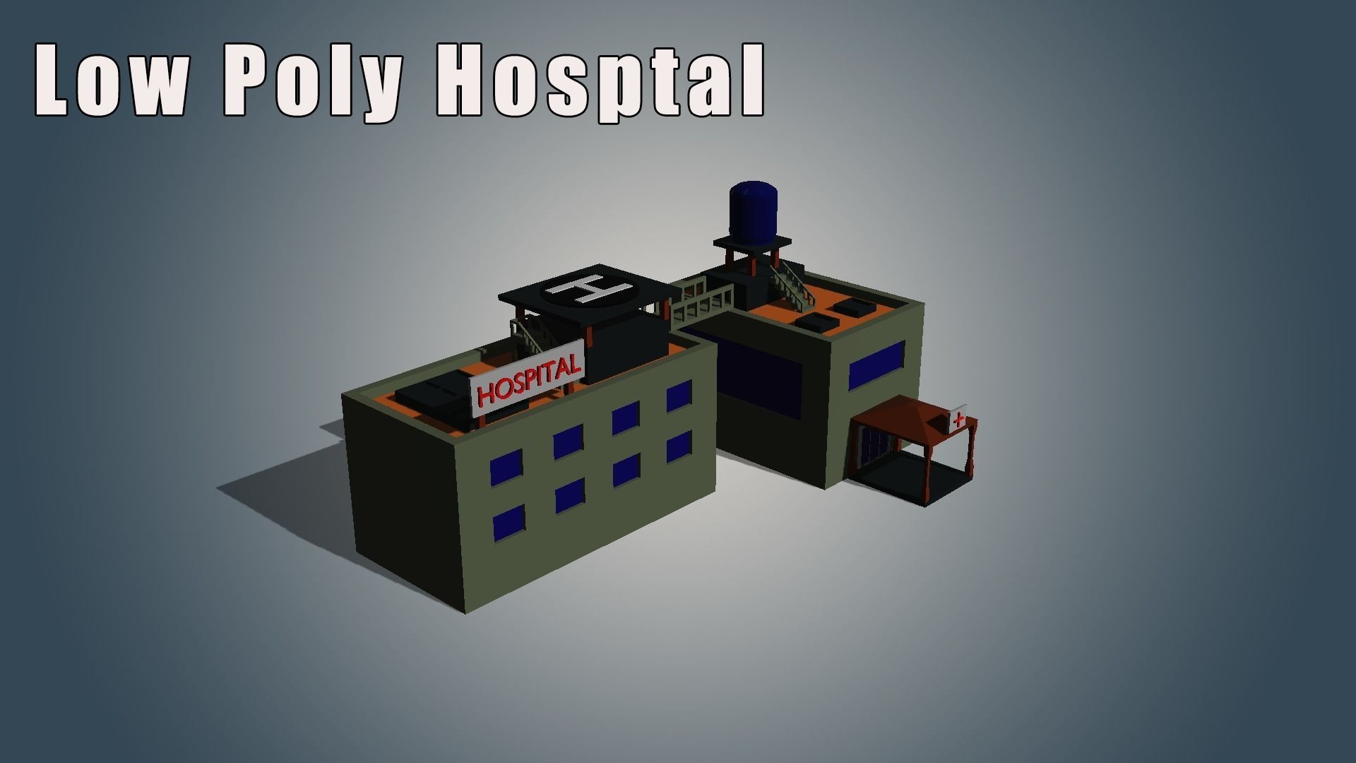 3D model Low Poly City General Hospital VR / AR / low-poly | CGTrader