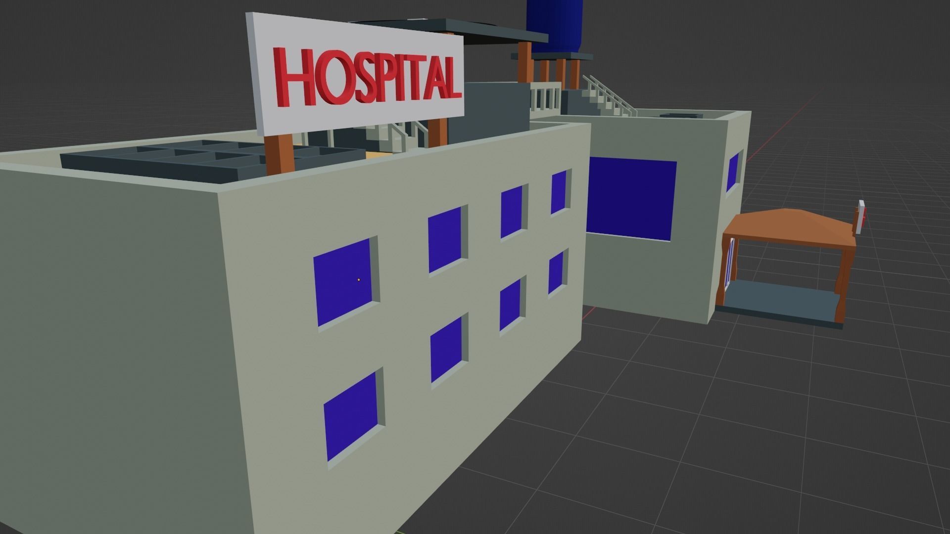 3D model Low Poly City General Hospital VR / AR / low-poly | CGTrader