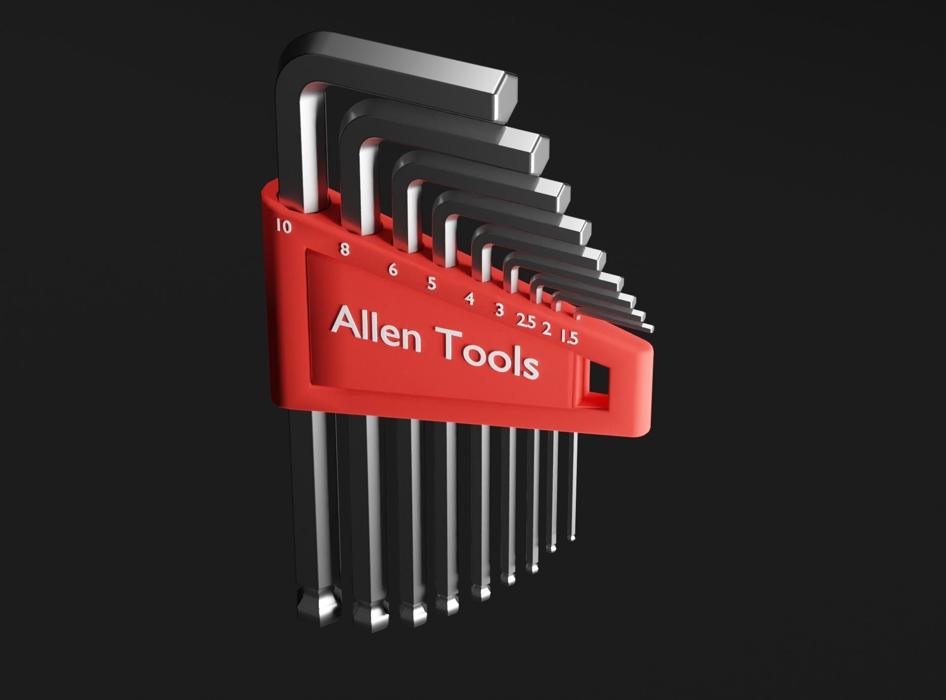 Allen key set - Short rounded 3D model | CGTrader