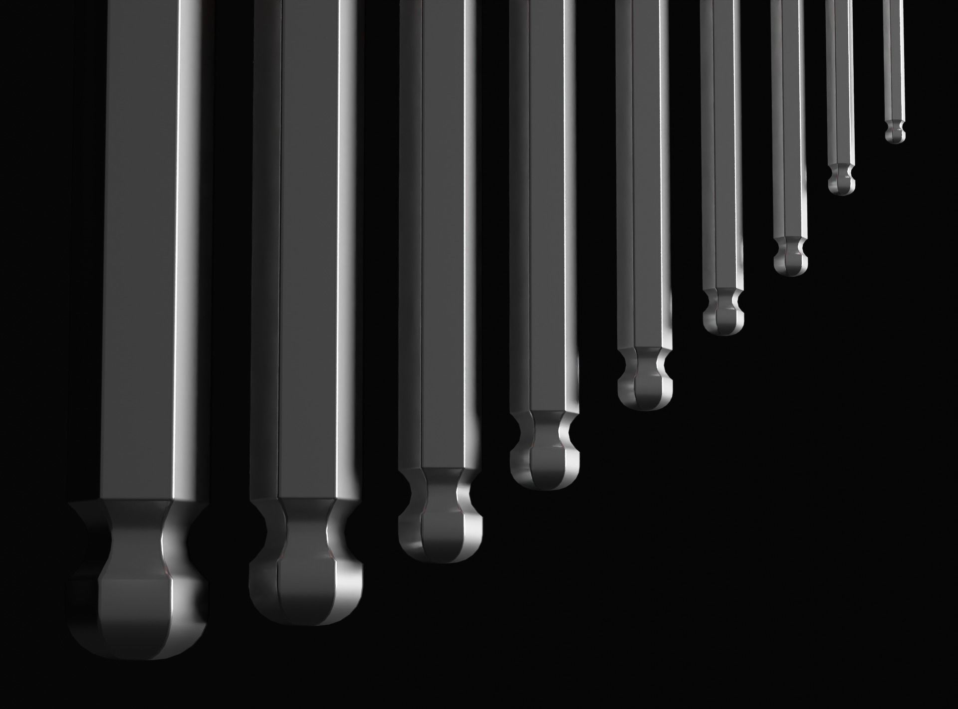 Allen key set - Short rounded 3D model | CGTrader