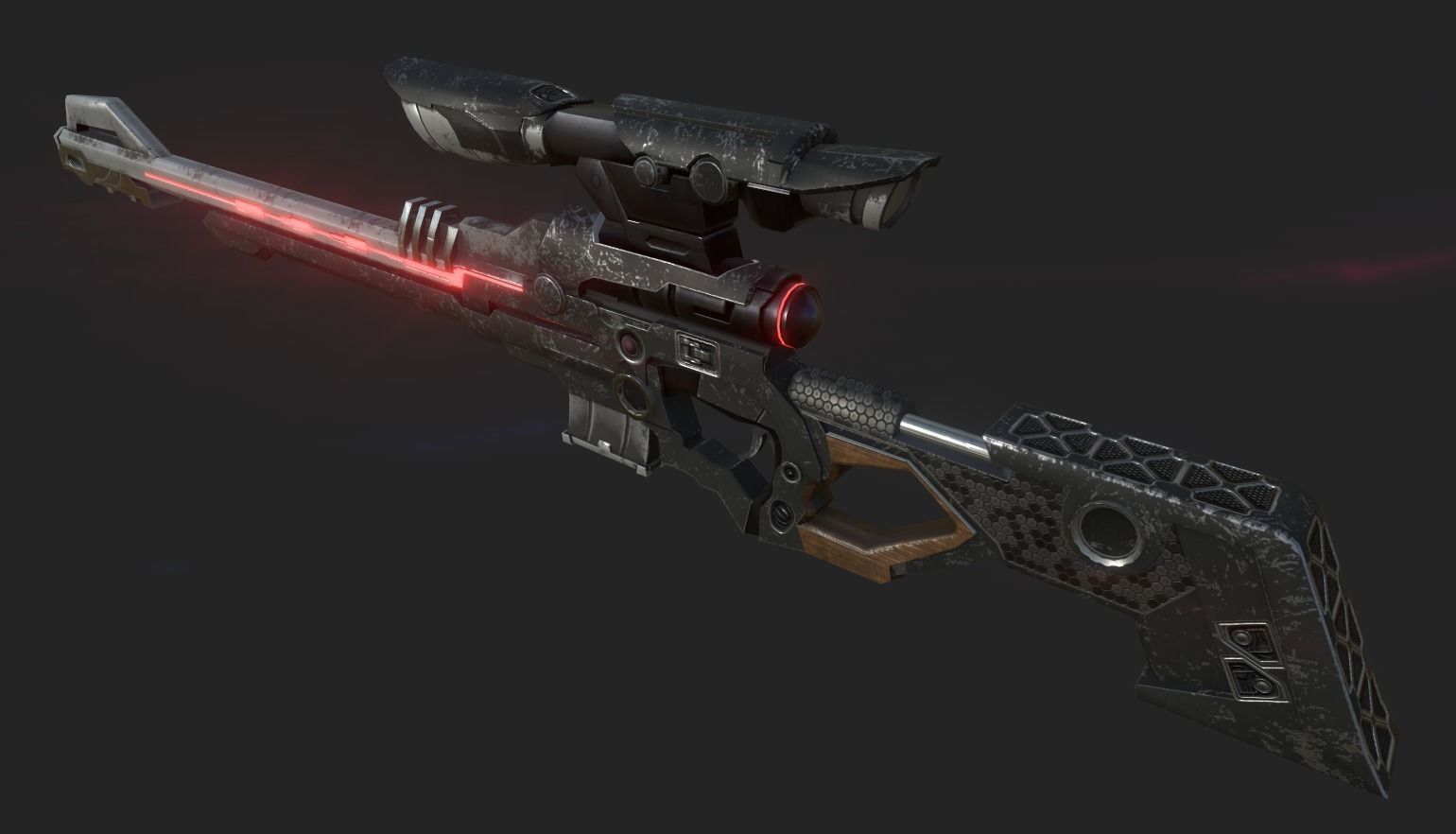 3D model Sci-fi sniper rifle VR / AR / low-poly | CGTrader