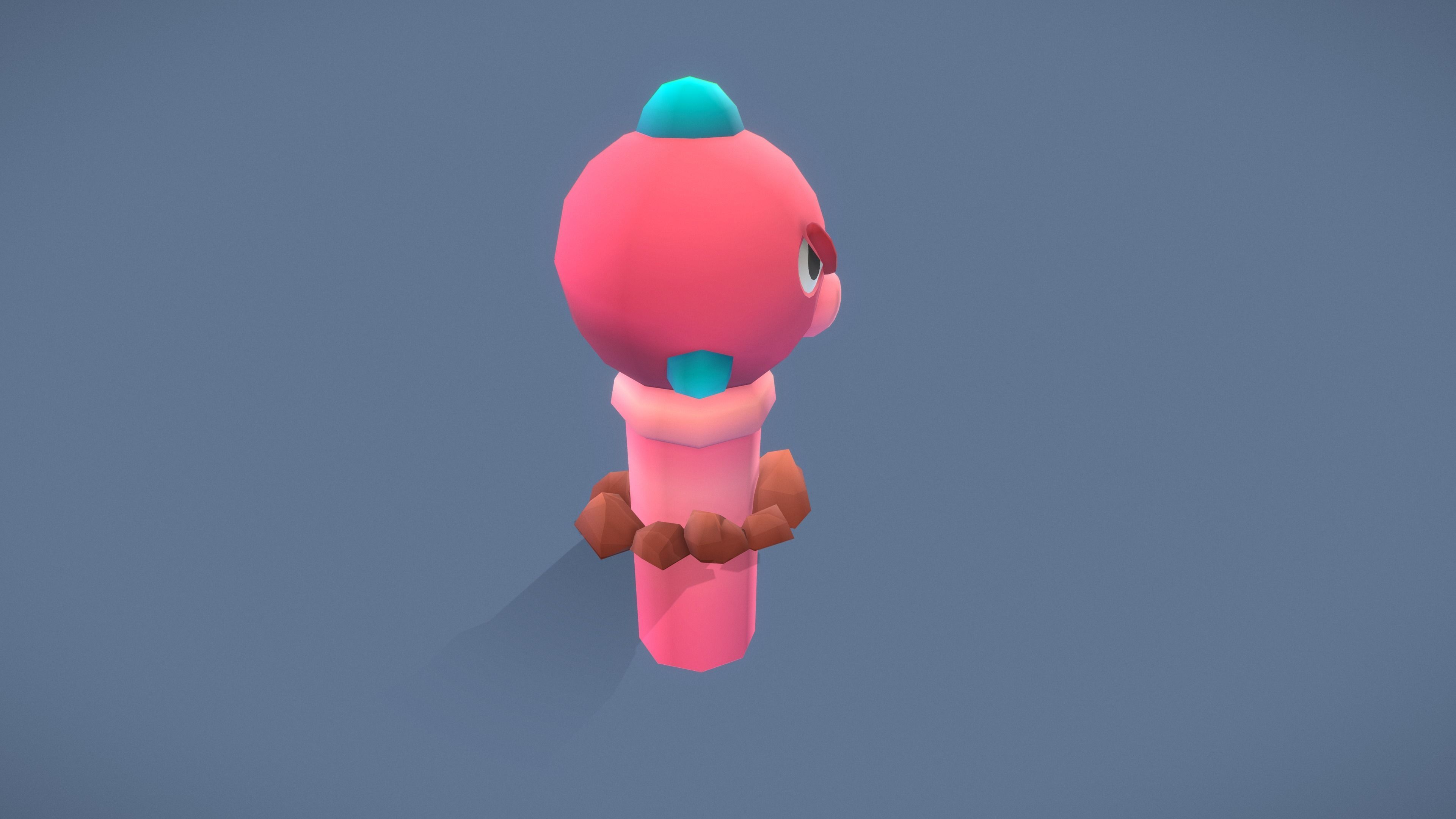 3D model Cartoon Characters - Small Worm Warrior VR / AR / low-poly ...