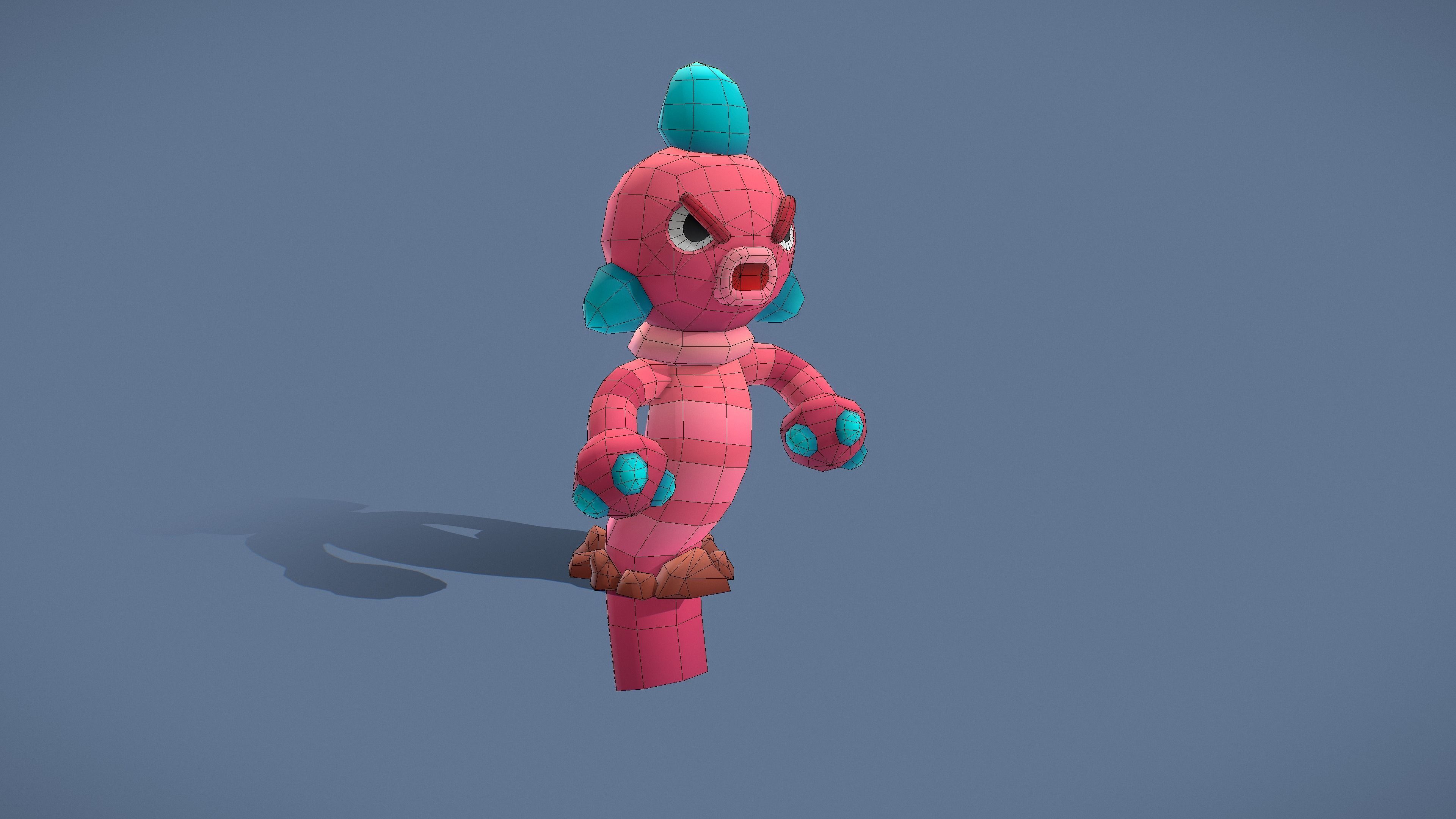 3D model Cartoon Characters - Medium Worm Warrior VR / AR / low-poly ...