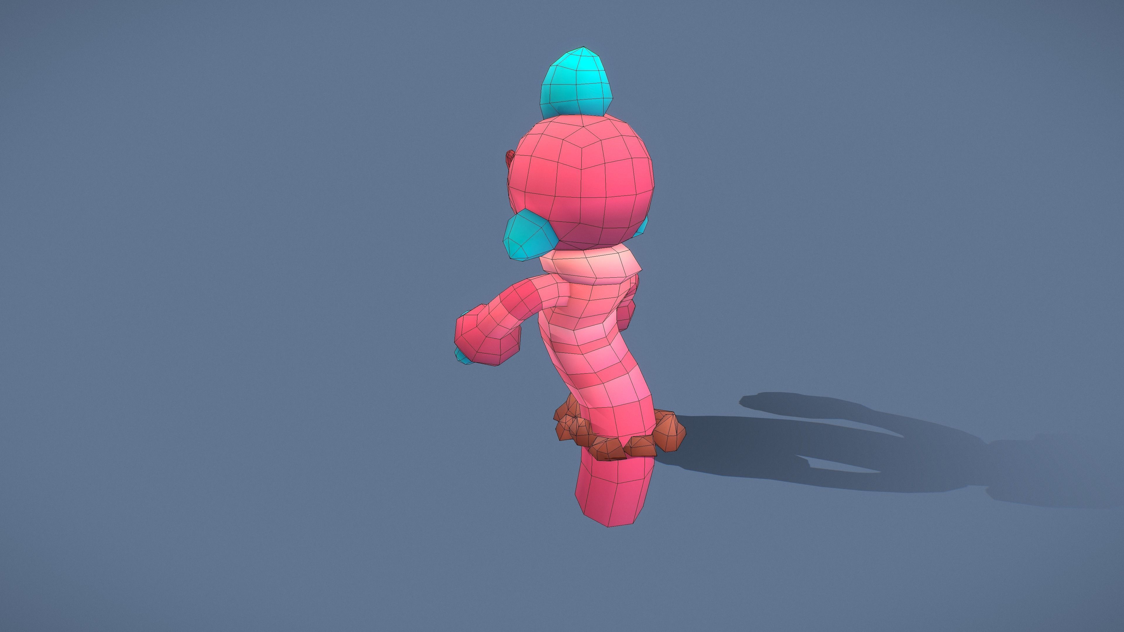 3D model Cartoon Characters - Medium Worm Warrior VR / AR / low-poly ...