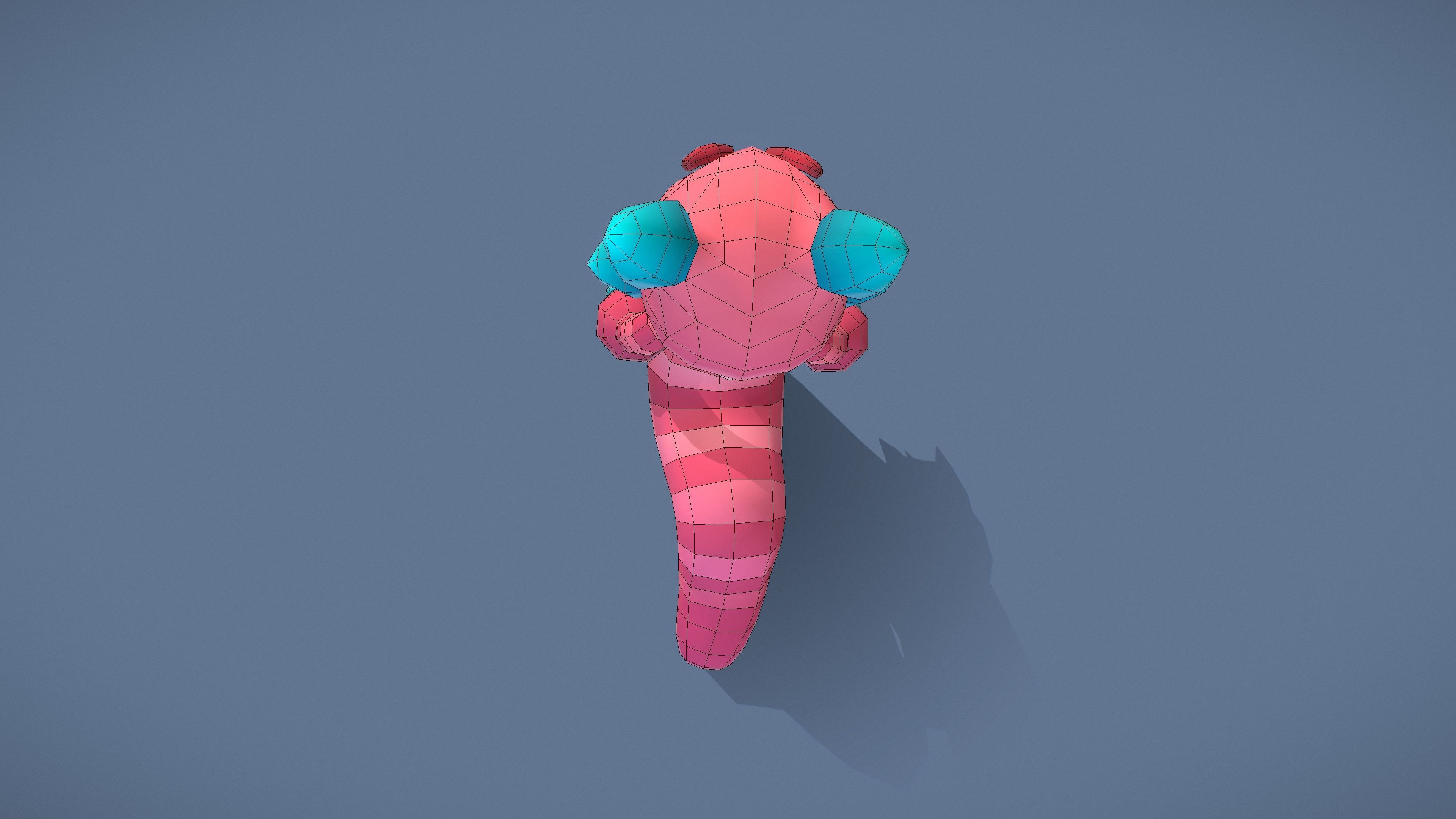 3D model Cartoon Characters - Big Worm Warrior VR / AR / low-poly ...