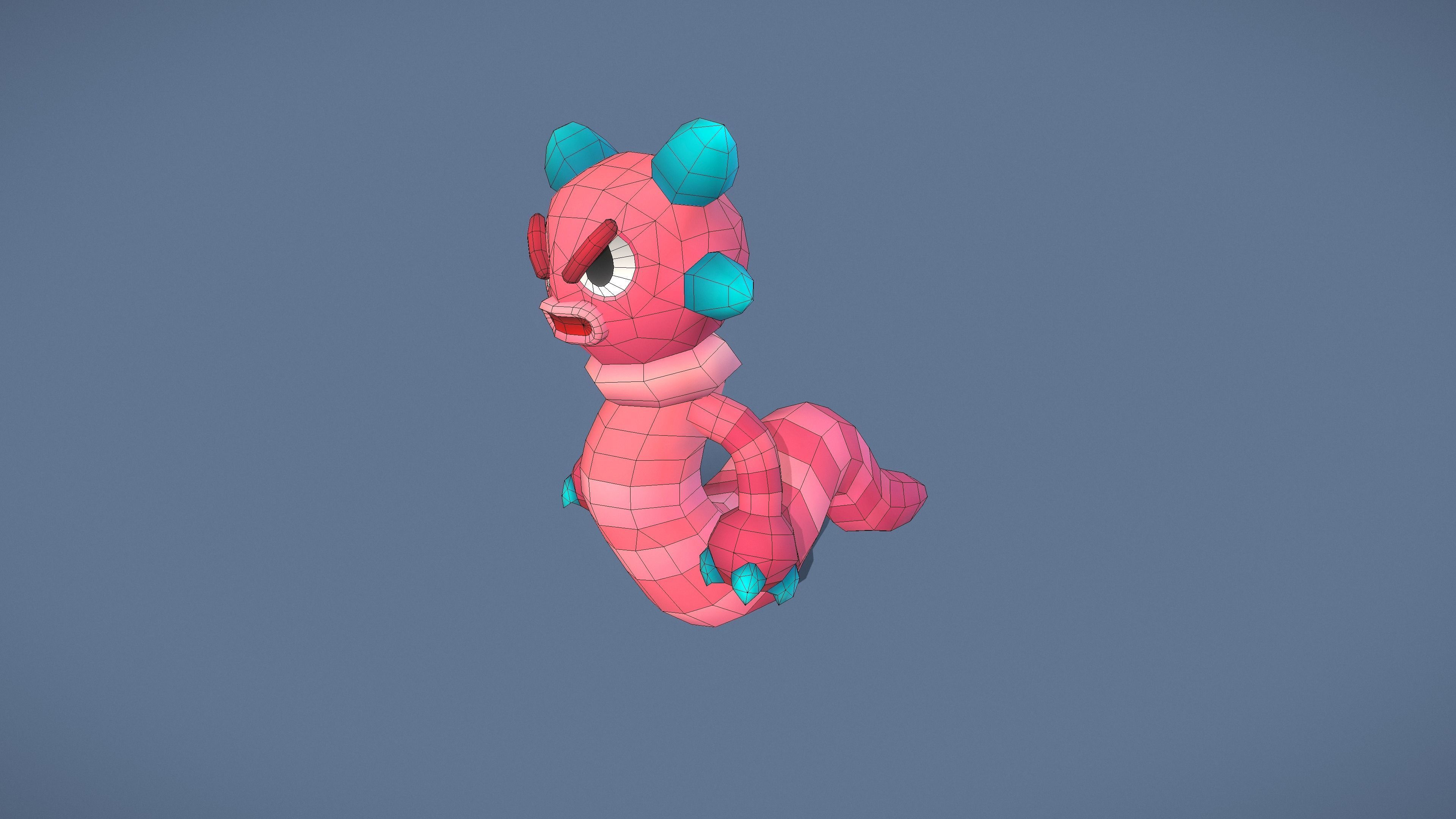 3D model Cartoon Characters - Big Worm Warrior VR / AR / low-poly ...