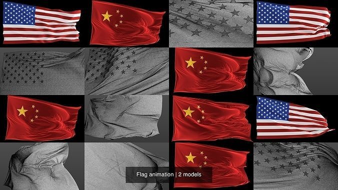 Flag animation 3D Model Collection | CGTrader