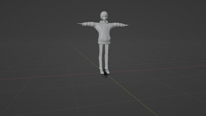 simple anime character free 3D model | CGTrader