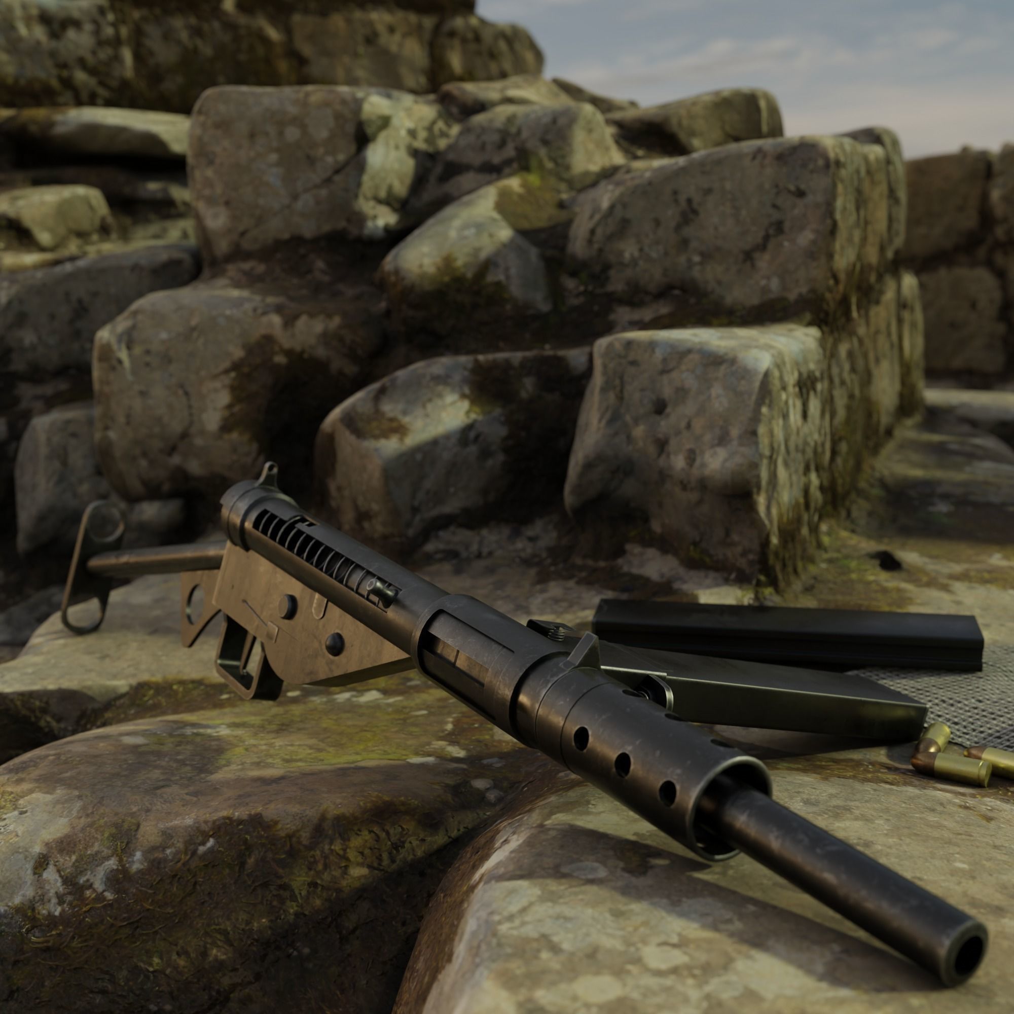 Sten MKII free VR / AR / low-poly 3D model | CGTrader