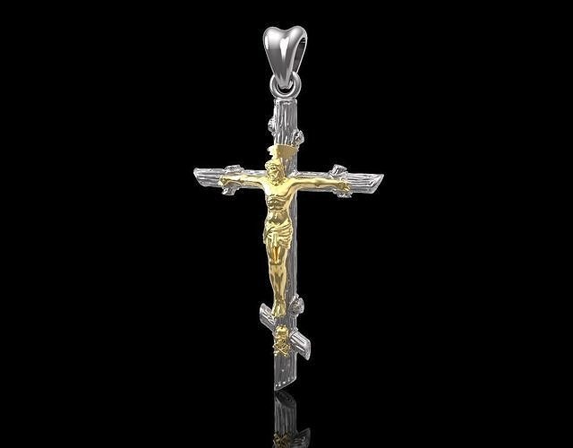 Wood texture gold cross 3D model 3D printable | CGTrader