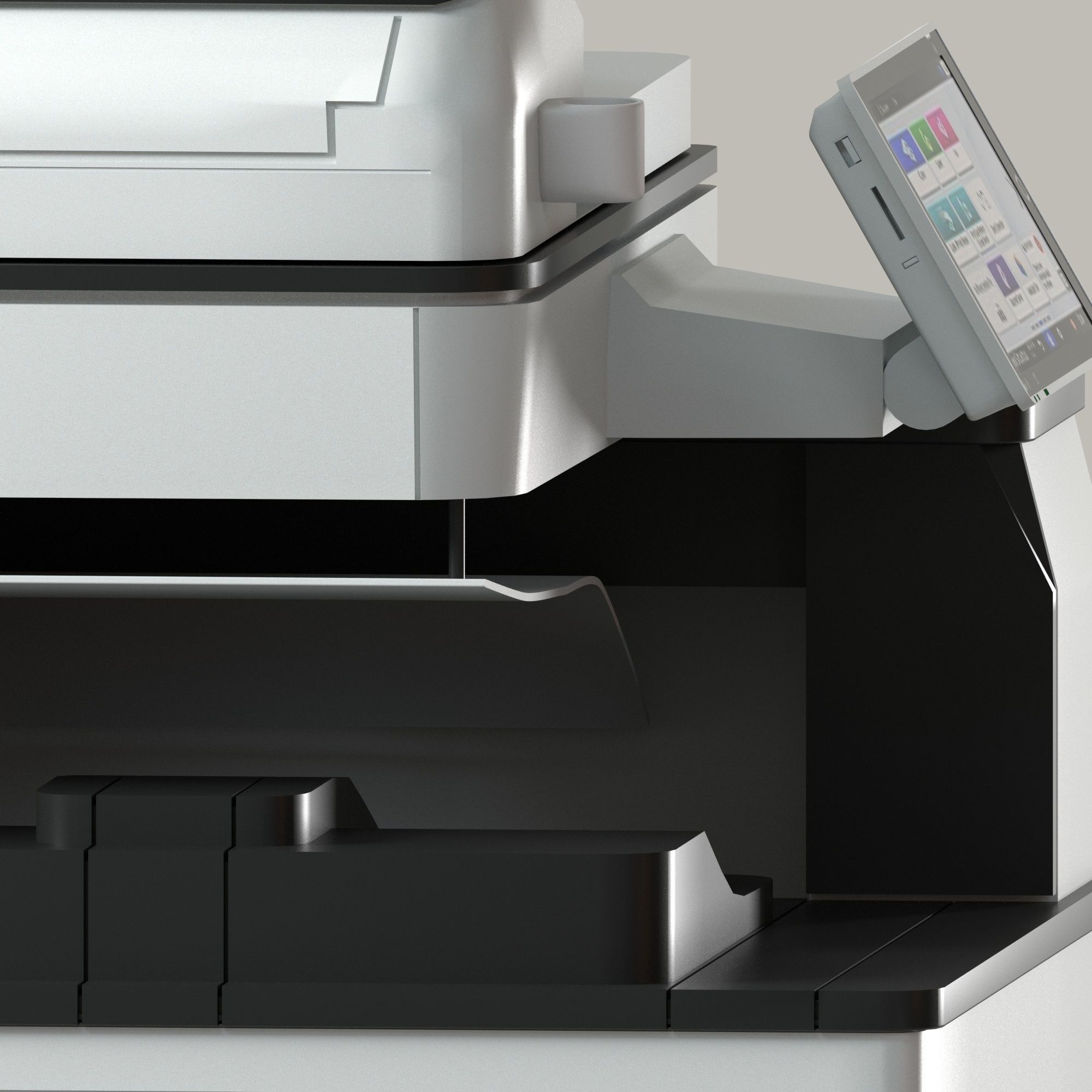 Office Printer All in One Multifunction Ricoh 3D model | CGTrader
