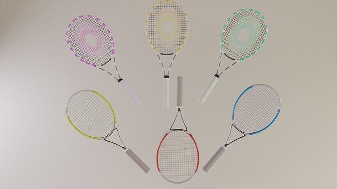 3D model Low Poly Tennis Racket Pack VR / AR / low-poly | CGTrader