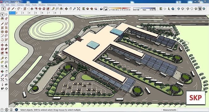 Sketchup Terminal C3 3D model | CGTrader