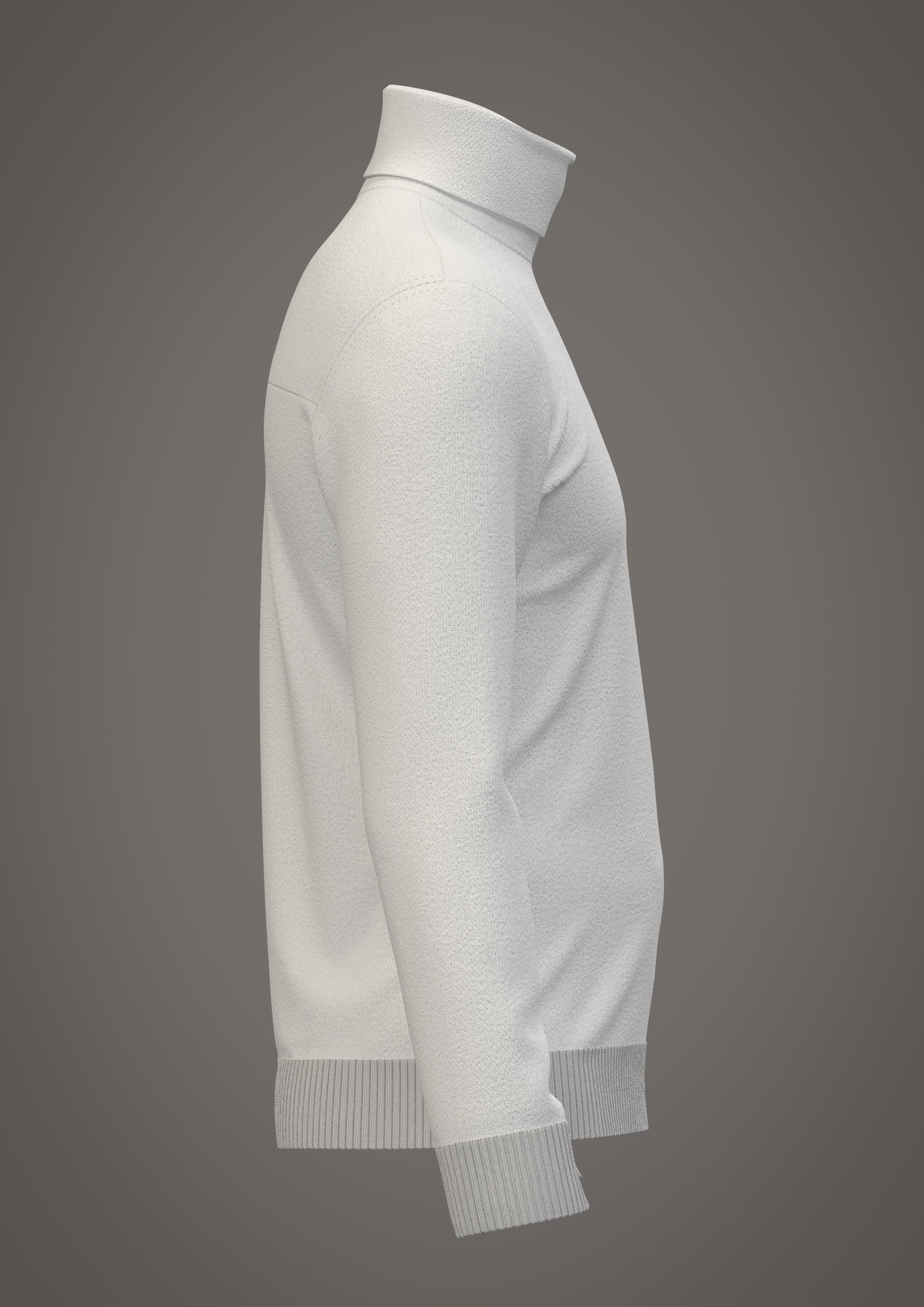 High quality knitted polo neck men 3d model 3D model | CGTrader