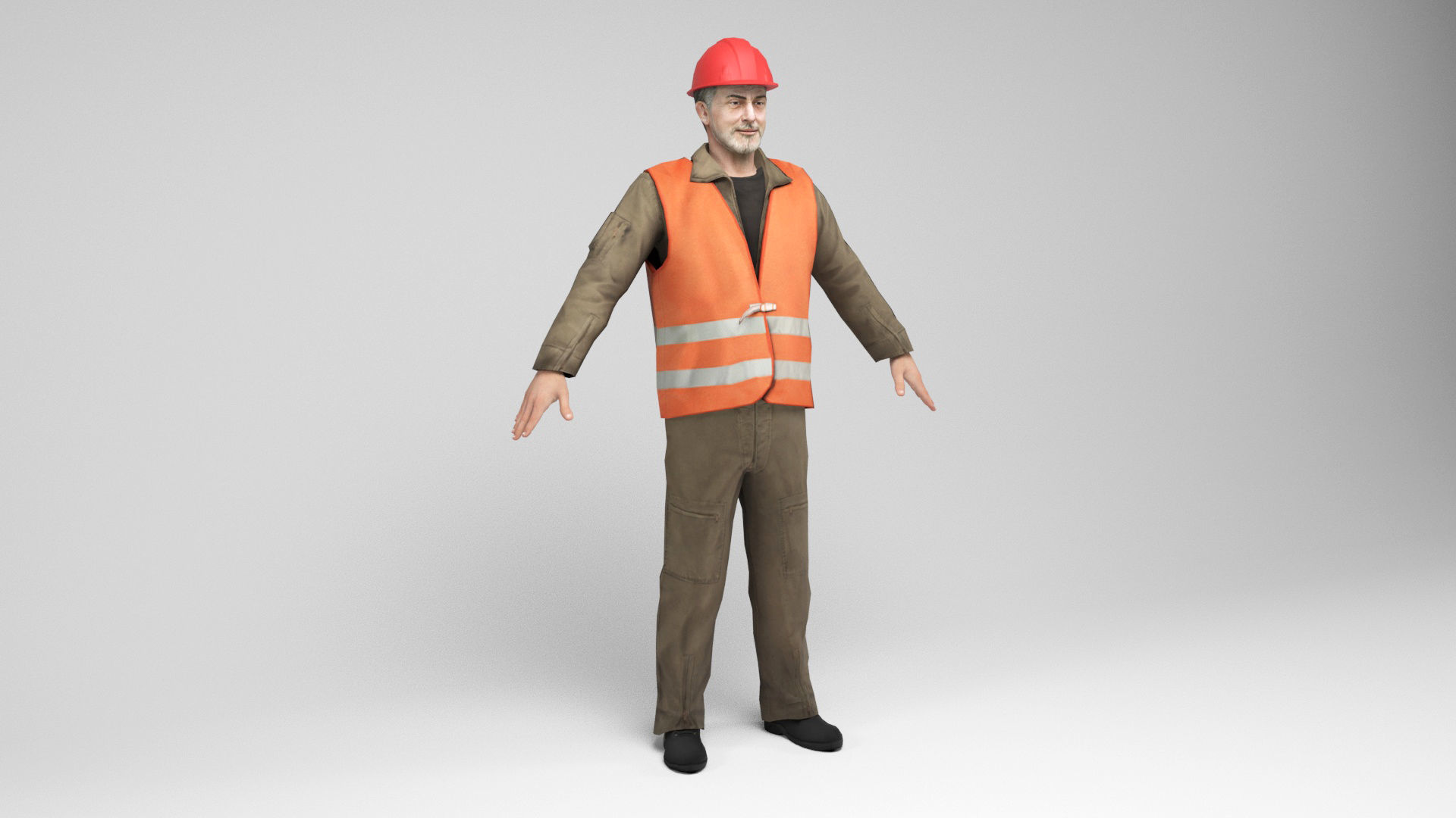 3D model Worker 2 construction in orange vest VR / AR / low-poly | CGTrader