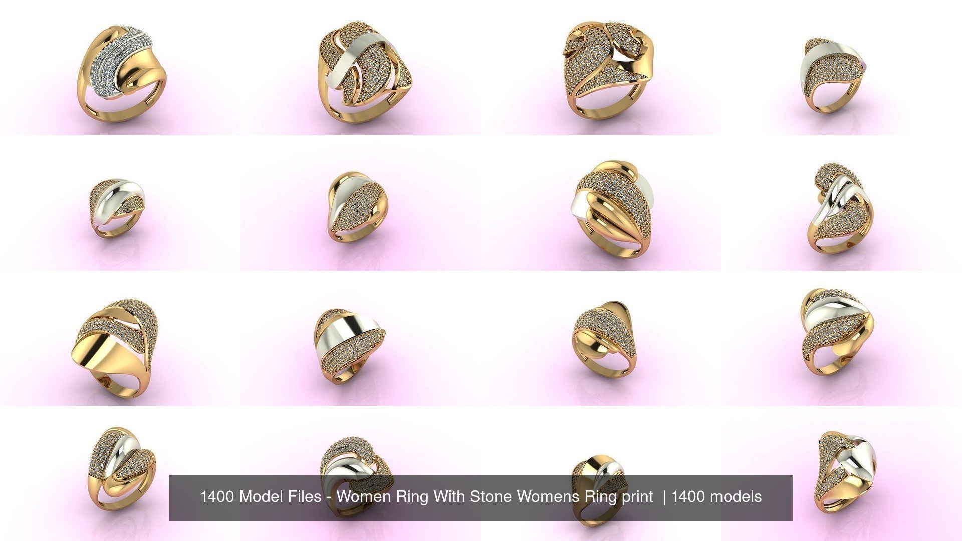 1400 Model Files - Women Ring Womens Rings Plain Models 3DM 3D Model ...