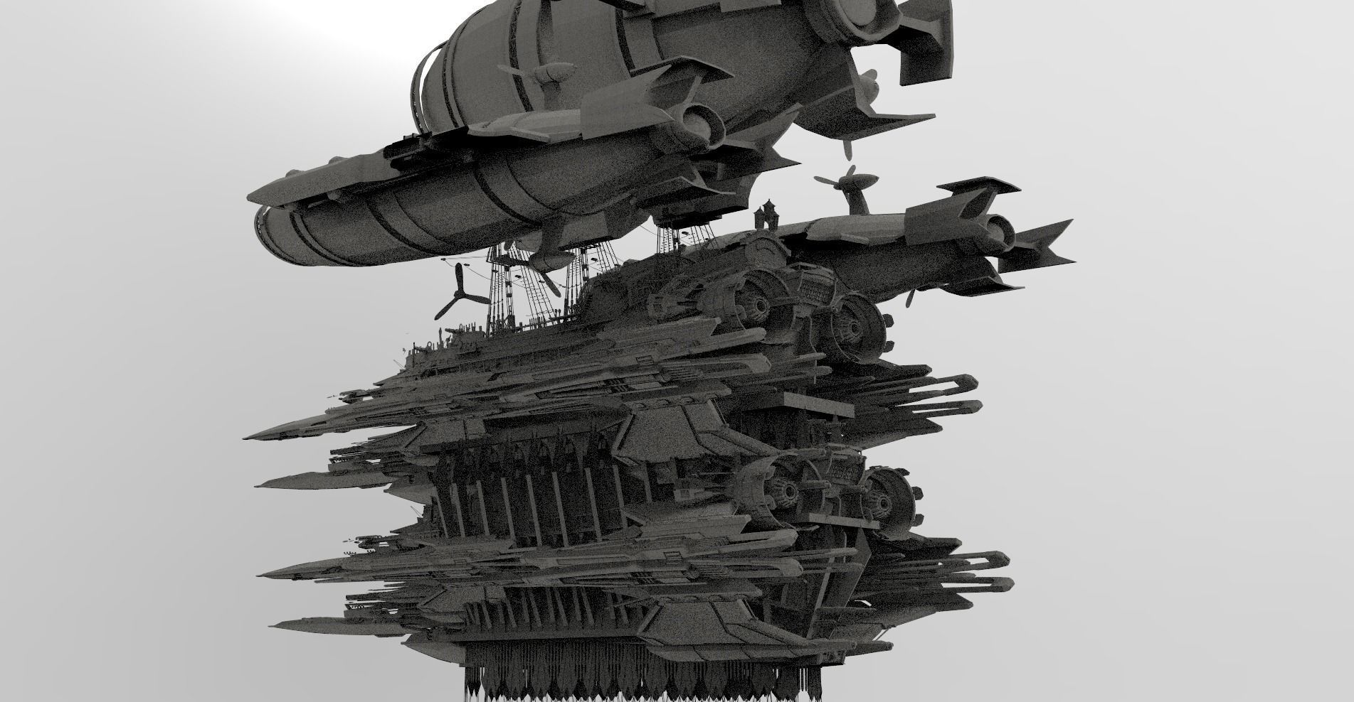 Colossal Cathedral Airship 1 3D model | CGTrader