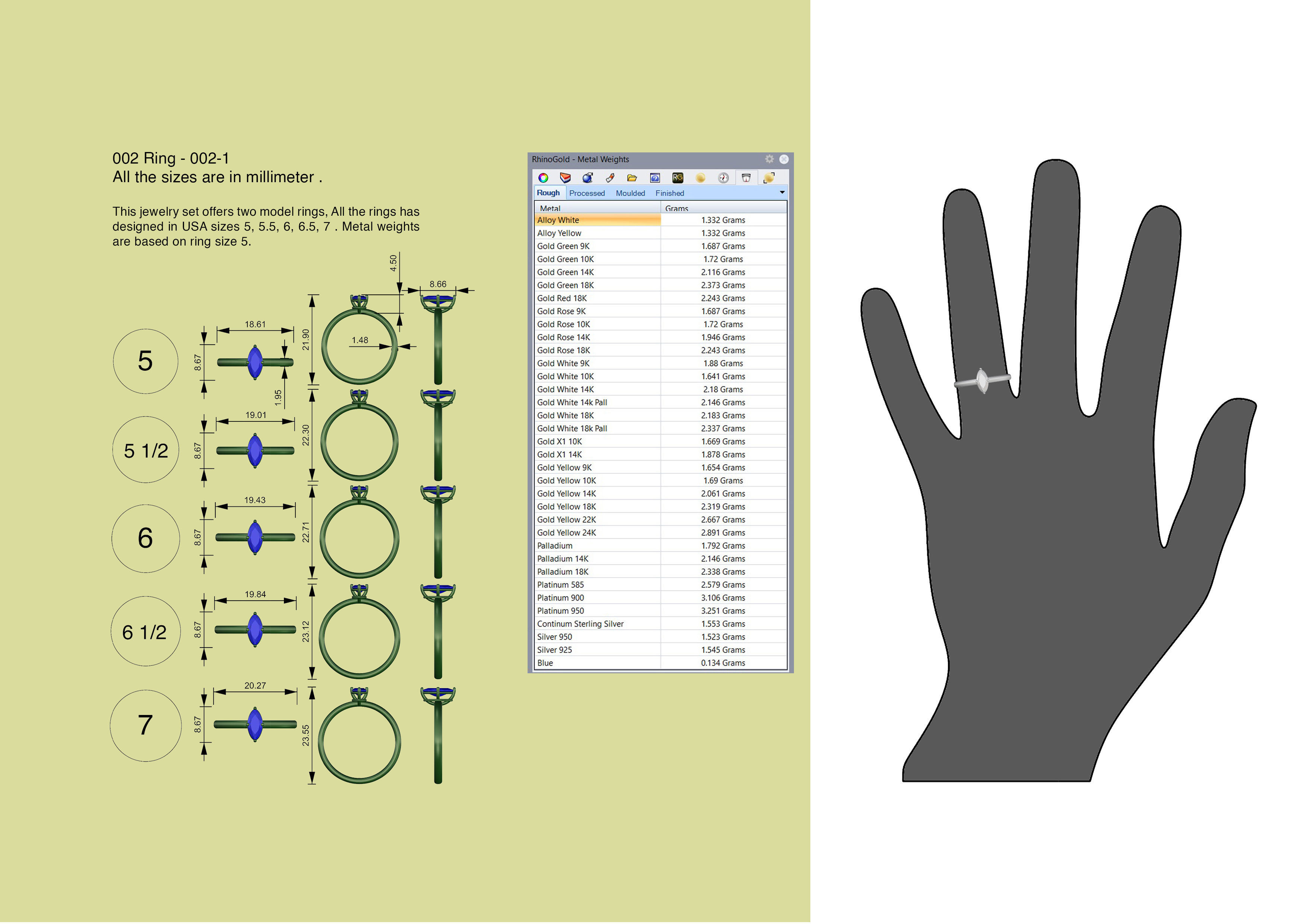 3D printable Ring from jewelry set 002 free 3D model 3D printable ...