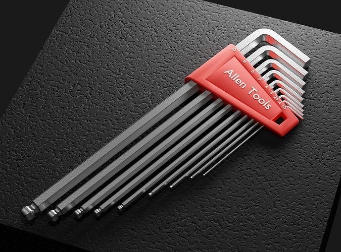 Allen key set - Long rounded 3D model | CGTrader