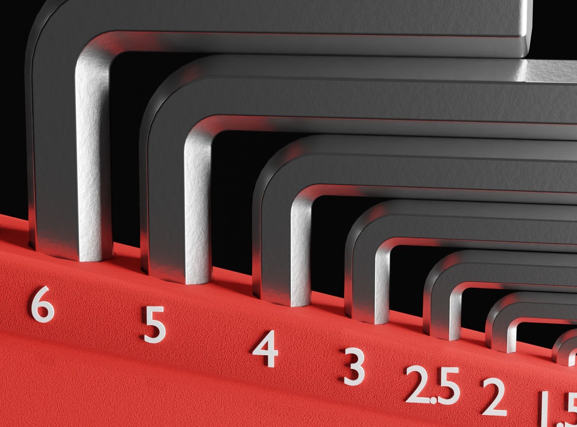 Allen key set - Long rounded 3D model | CGTrader