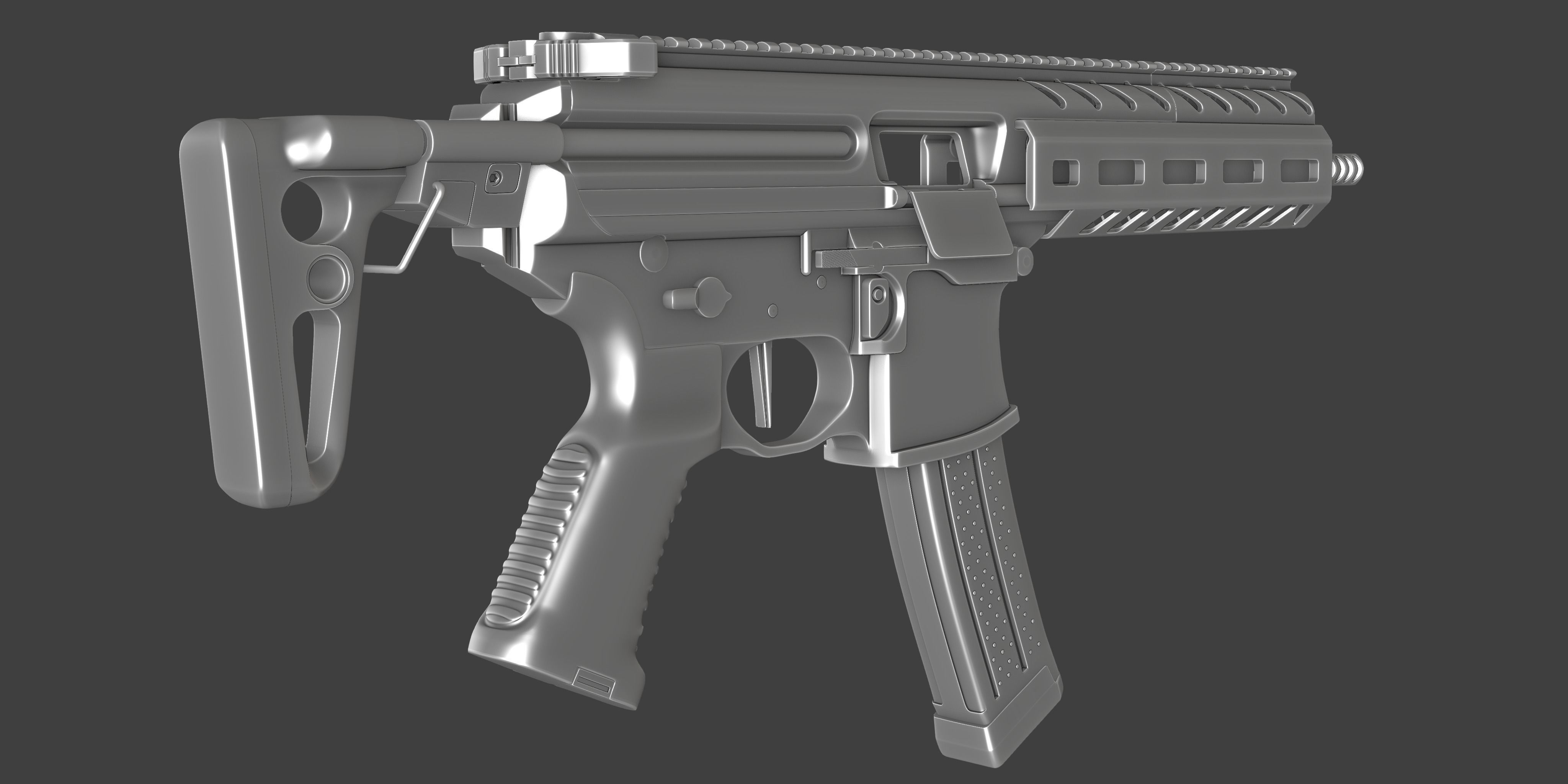 3D model MPX SMG Weapon Game ready Substance File Included VR / AR ...