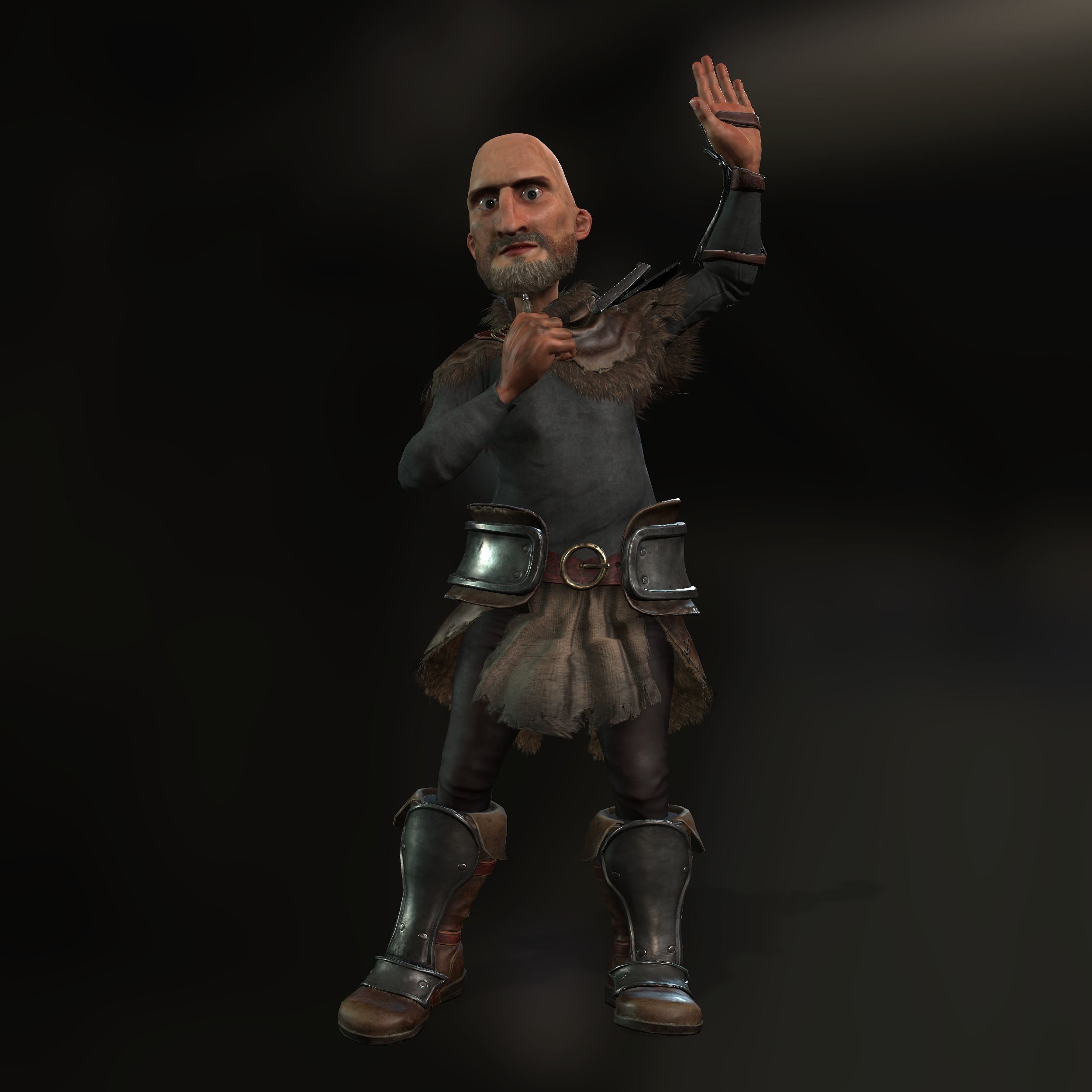 Viking Bold Dwarf Warrior Character Animated 3D model animated rigged ...