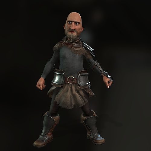 Viking Bold Dwarf Warrior Character Animated 3D model animated rigged ...
