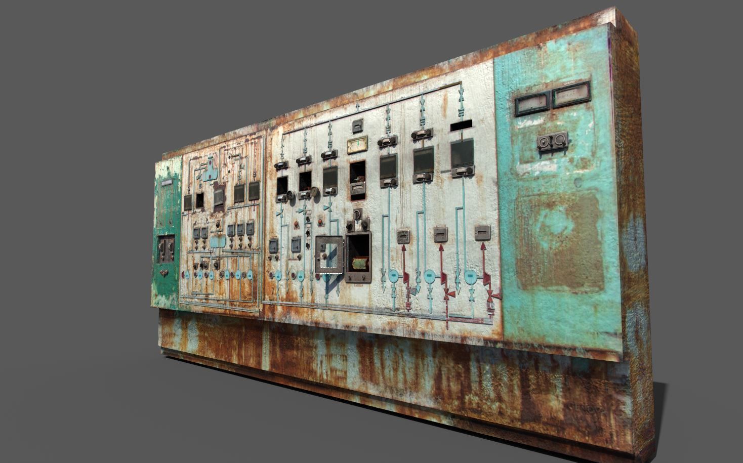 Old Control Panel 3D model | CGTrader