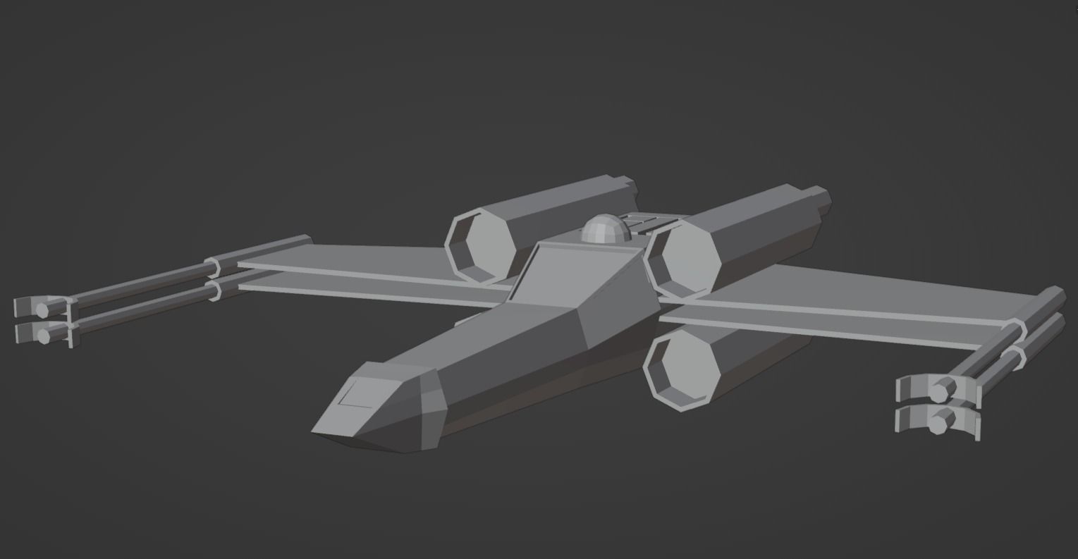 Low Poly X-Wing star wars x - fighter free VR / AR / low-poly 3D model ...