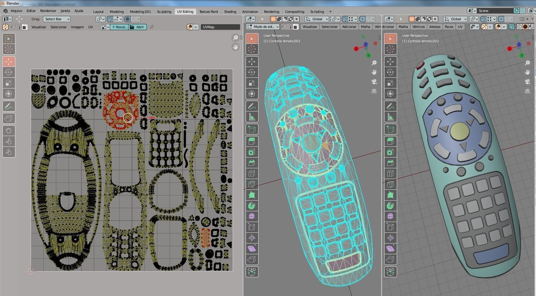 Ergonomic Remote Control 3D model | CGTrader