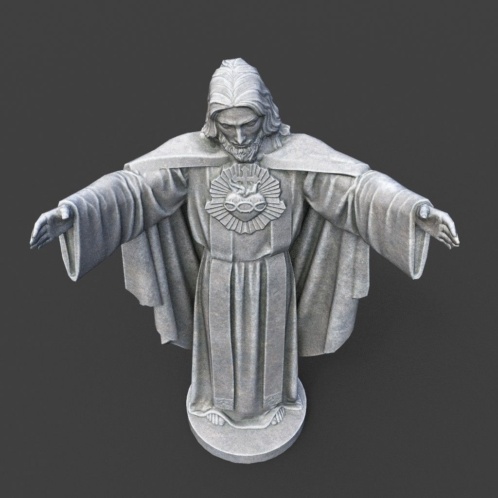 3D model Low poly Jesus Sacred Heart Statue 220525 VR / AR / low-poly ...