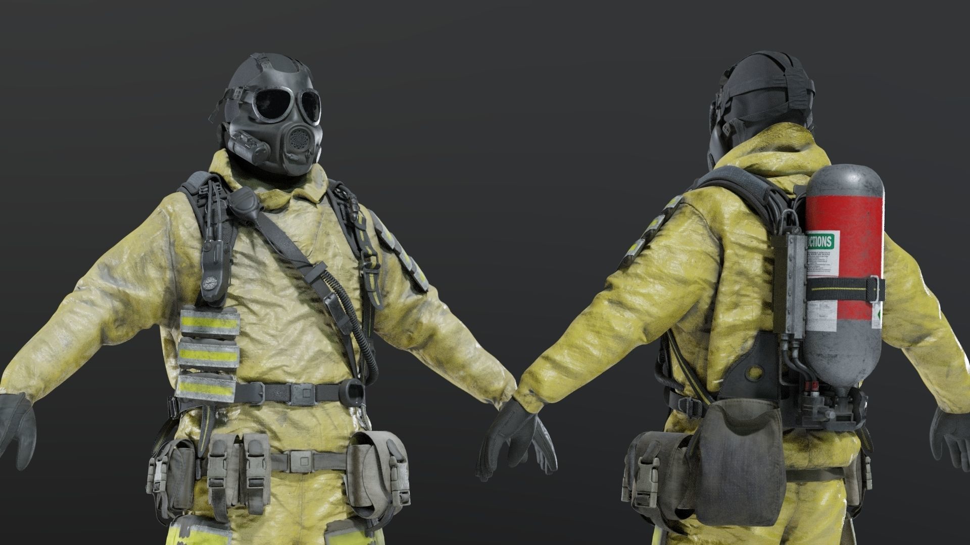 HAZMAT NBC Suit Rigged 3D model rigged | CGTrader