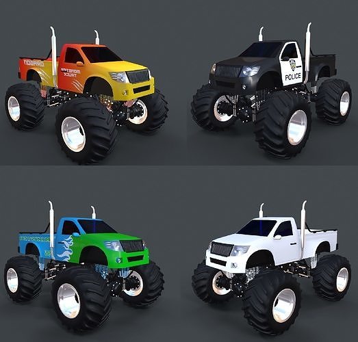 3D model 3D Detailed Monster Truck - 1 VR / AR / low-poly | CGTrader
