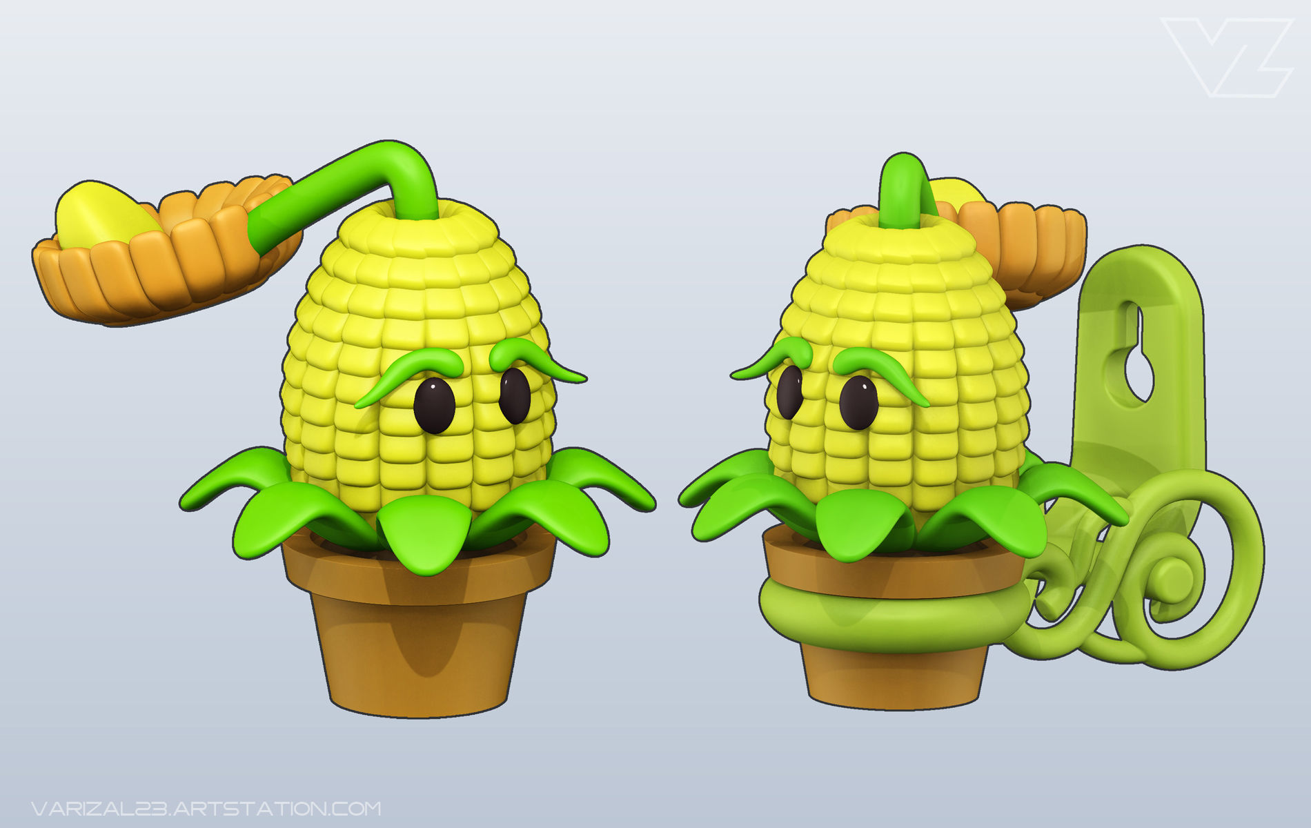 Plants vs Zombies - Kernel Pult 3D model 3D printable | CGTrader
