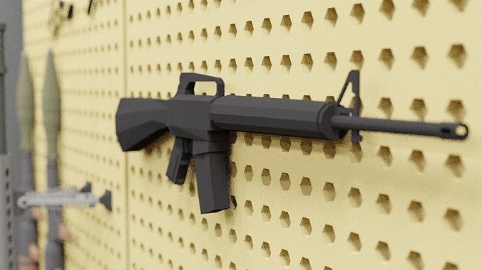 3D model Low poly M16 rifle VR / AR / low-poly | CGTrader