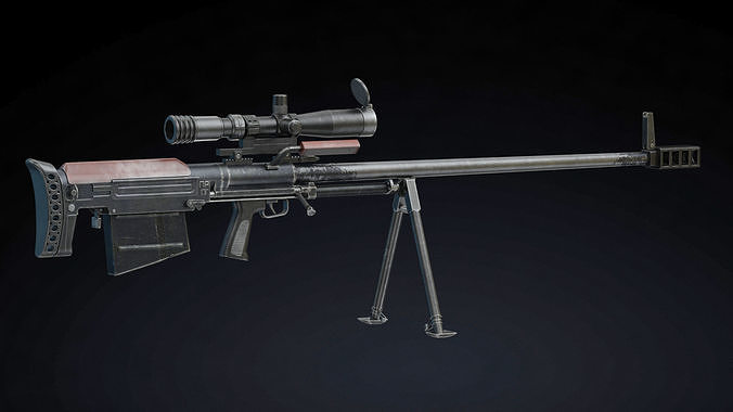 3D model KSVK Sniper Low Poly Realistic VR / AR / low-poly | CGTrader