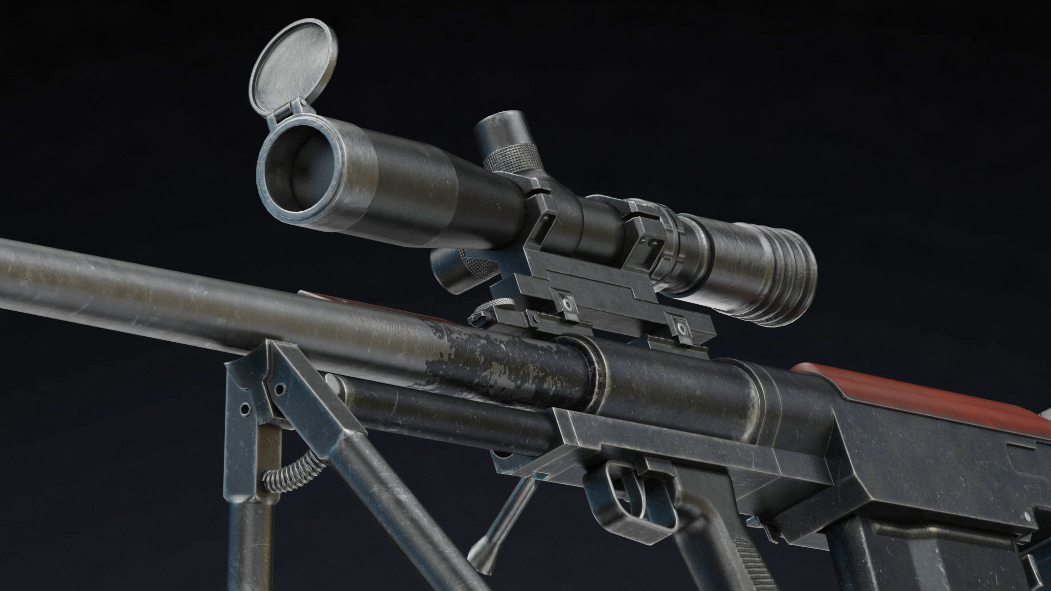 3D model KSVK Sniper Low Poly Realistic VR / AR / low-poly | CGTrader