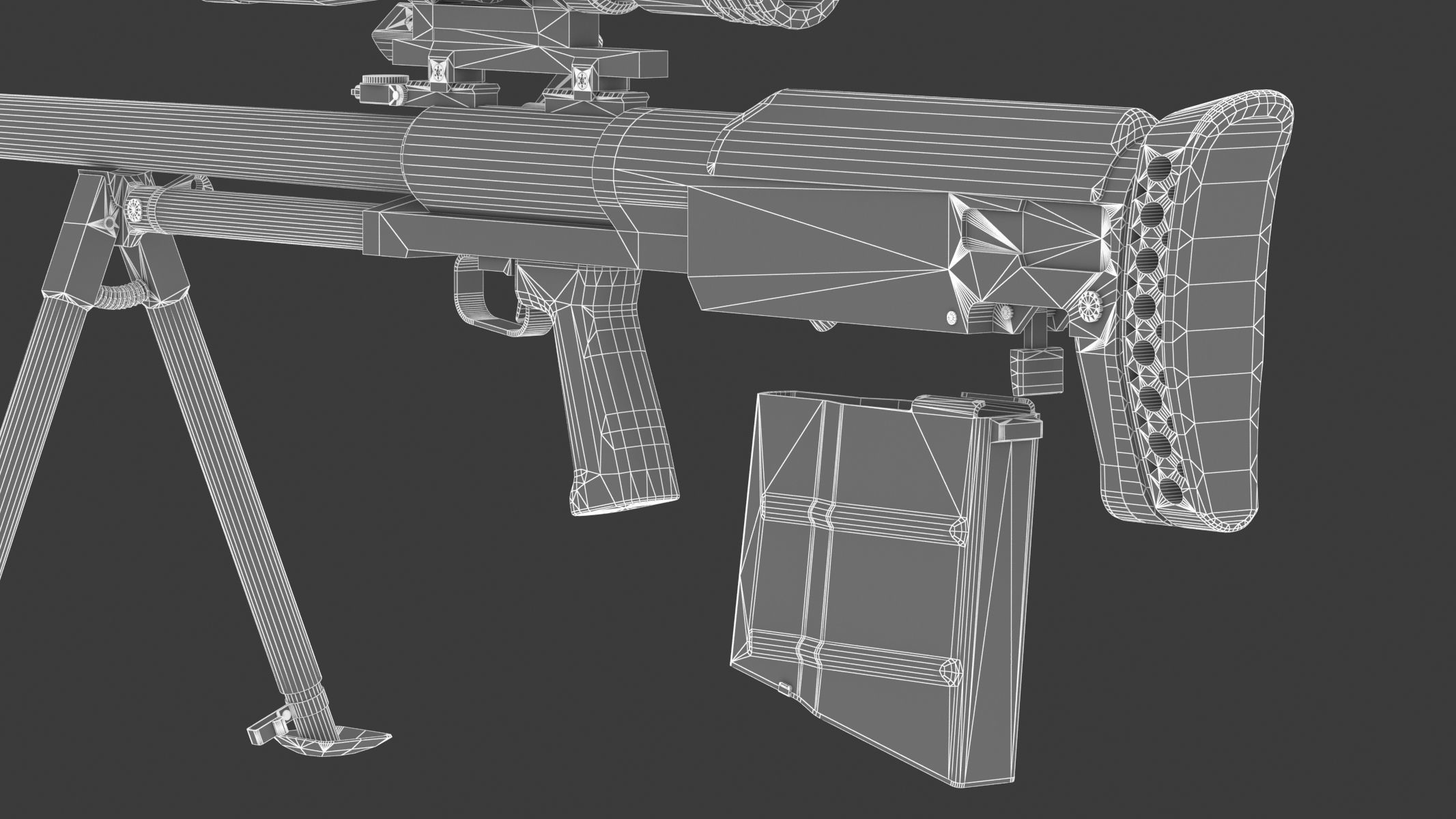 3D model KSVK Sniper Low Poly Realistic VR / AR / low-poly | CGTrader