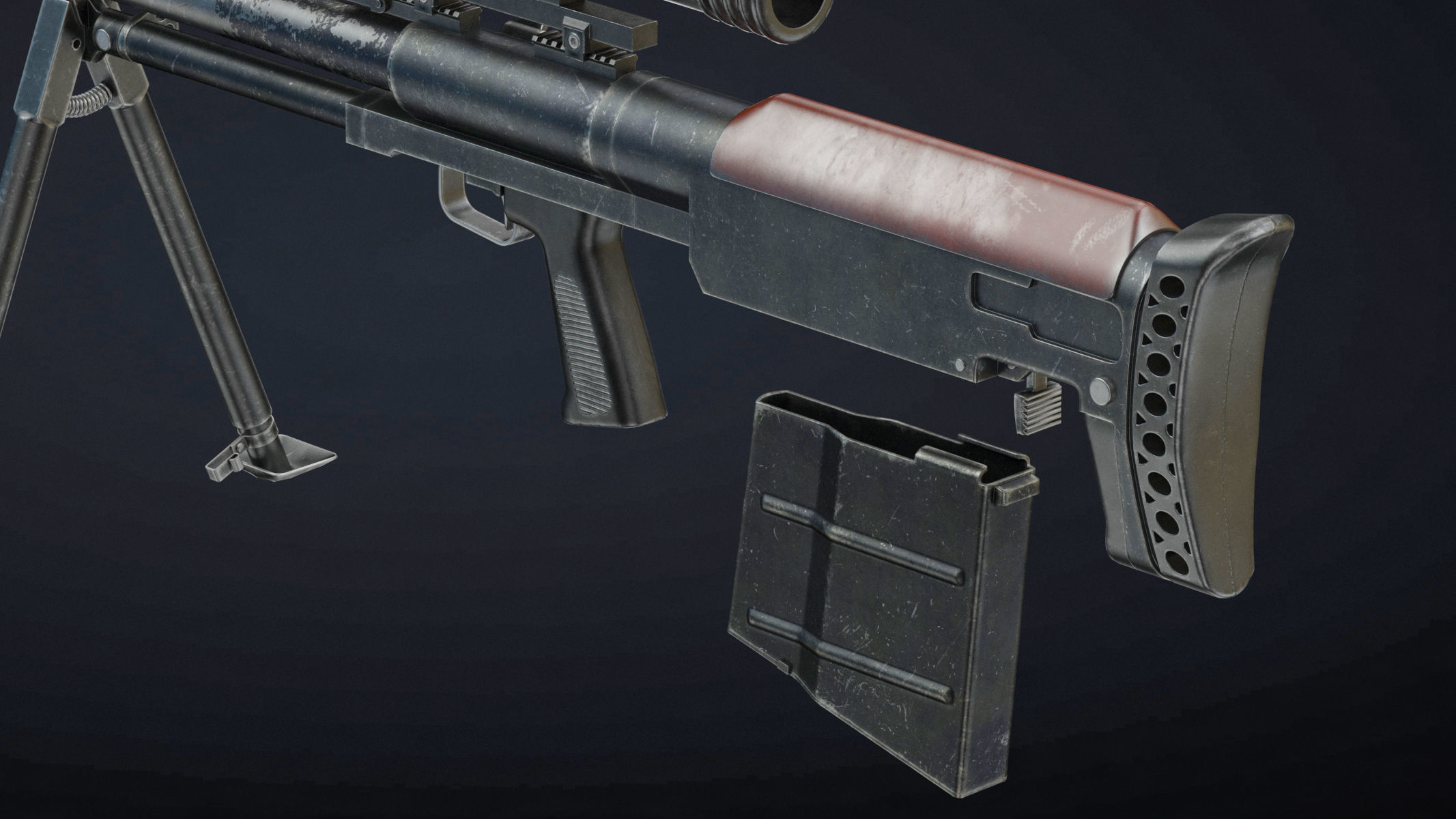 3D model KSVK Sniper Low Poly Realistic VR / AR / low-poly | CGTrader