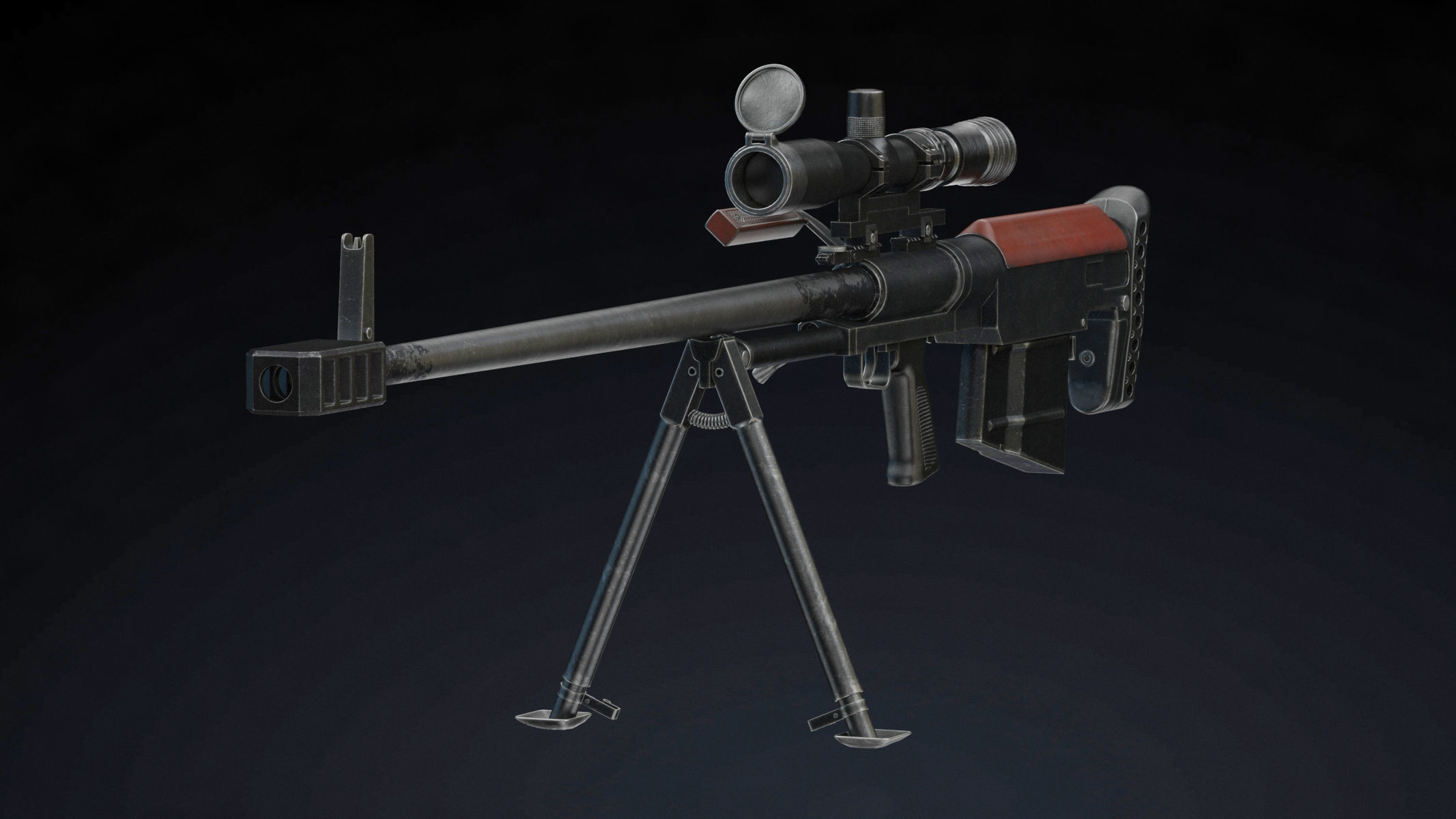 3D model KSVK Sniper Low Poly Realistic VR / AR / low-poly | CGTrader