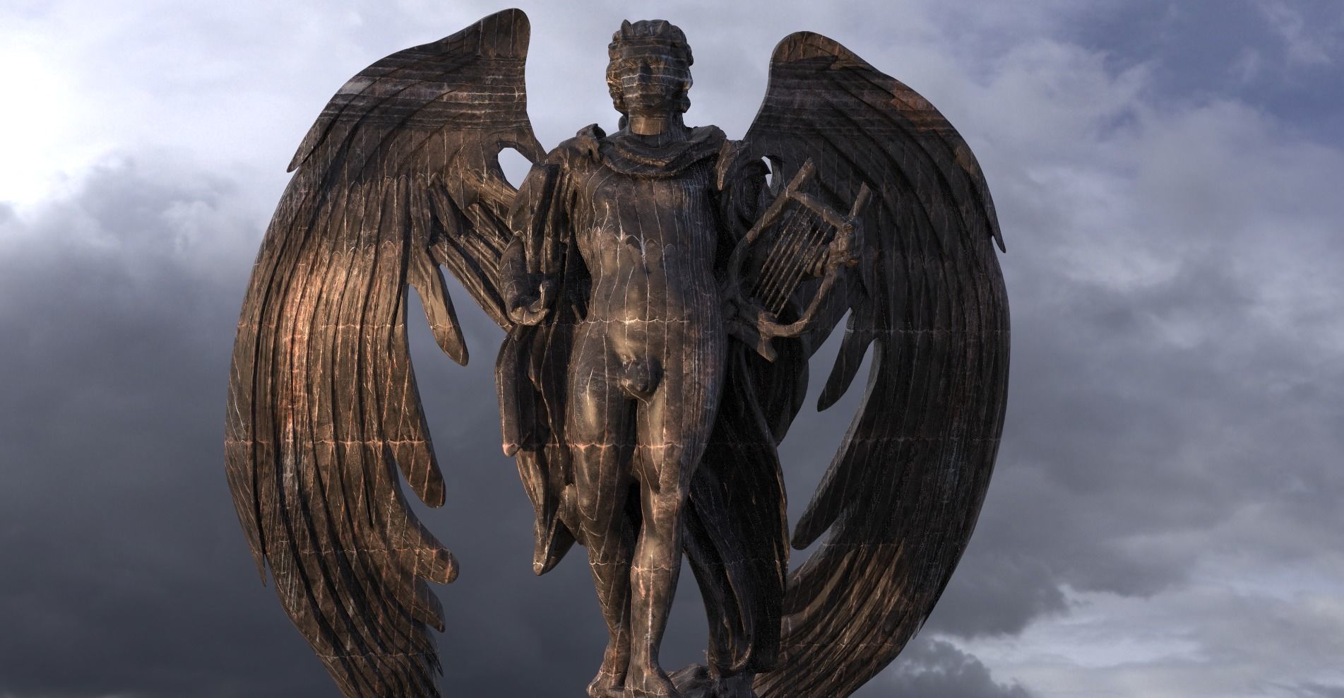 Apollo Sun God sculpture Winged 3 3D model | CGTrader