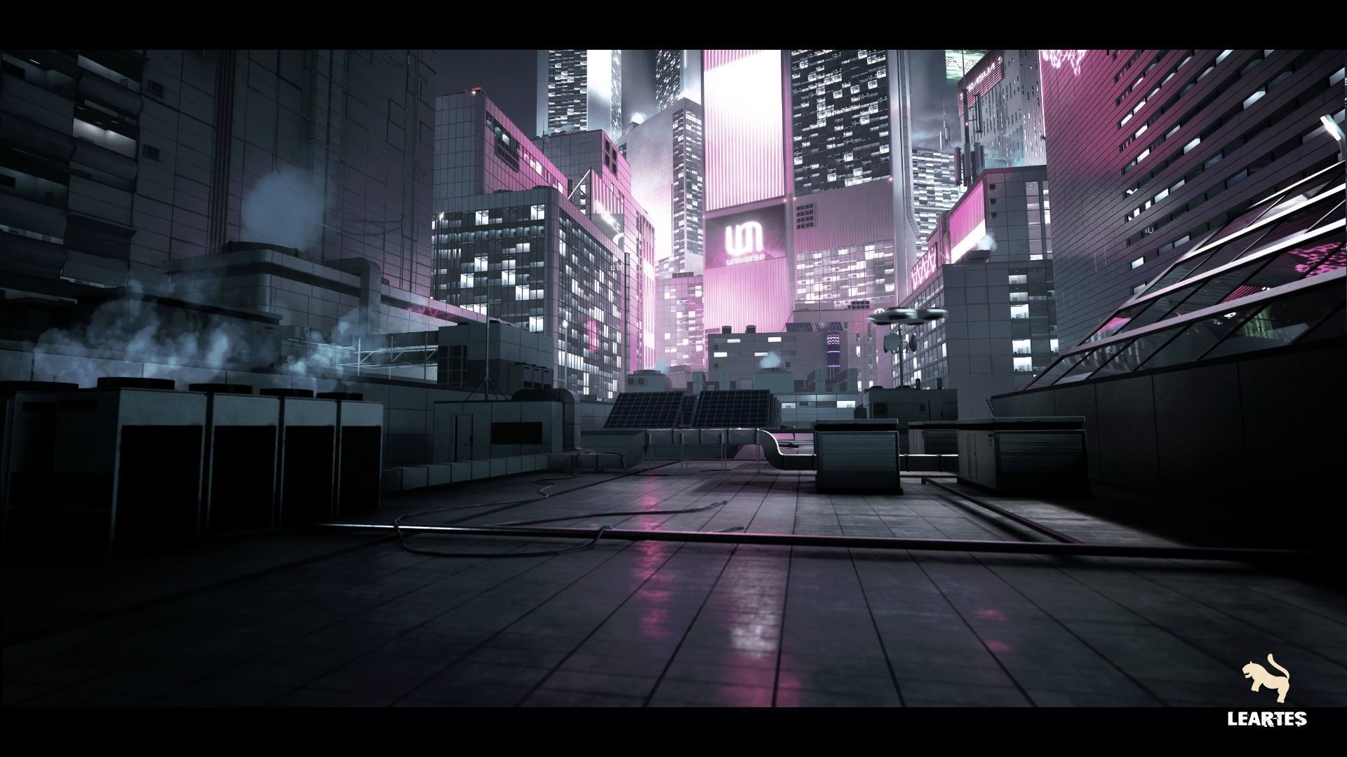 3D model Futuristic Rooftop City Environment VR / AR / low-poly | CGTrader