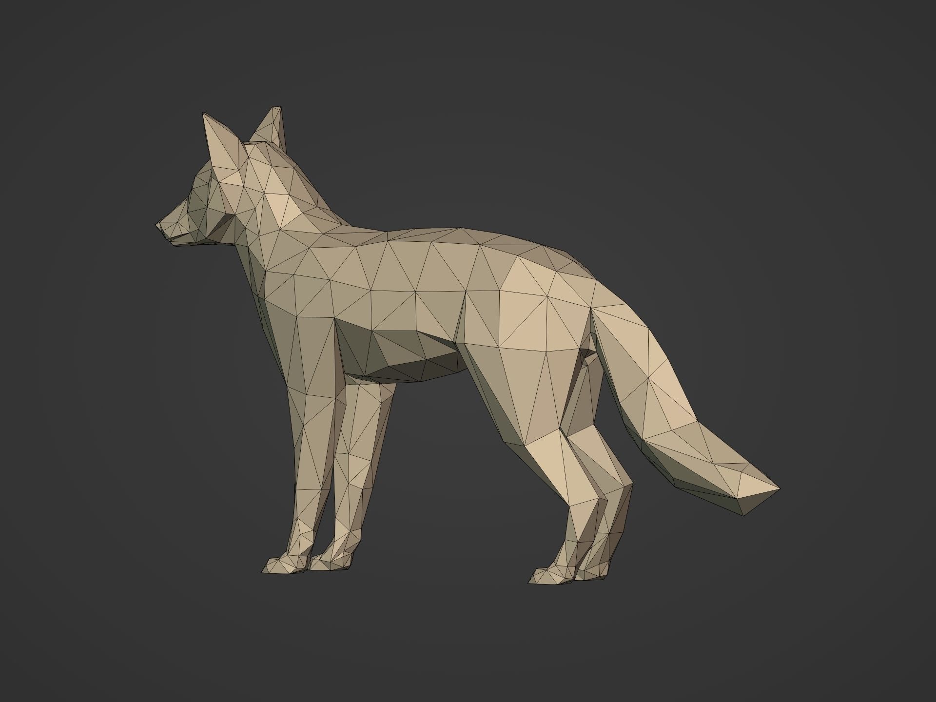 3D model LowPoly Fox Figurine -- Ready for 3D Printing VR / AR / low ...