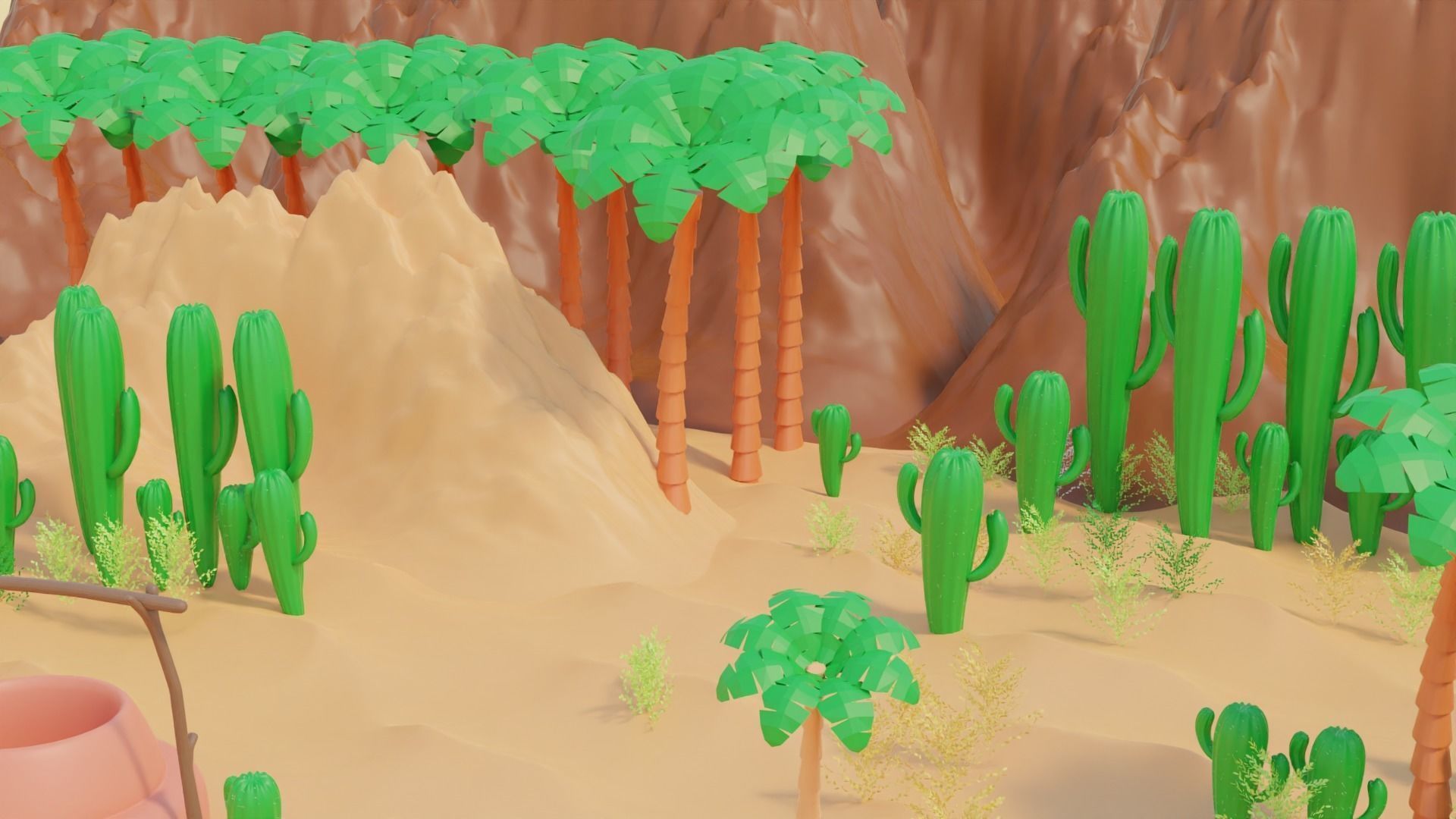 3D model low poly desert environnement VR / AR / low-poly | CGTrader