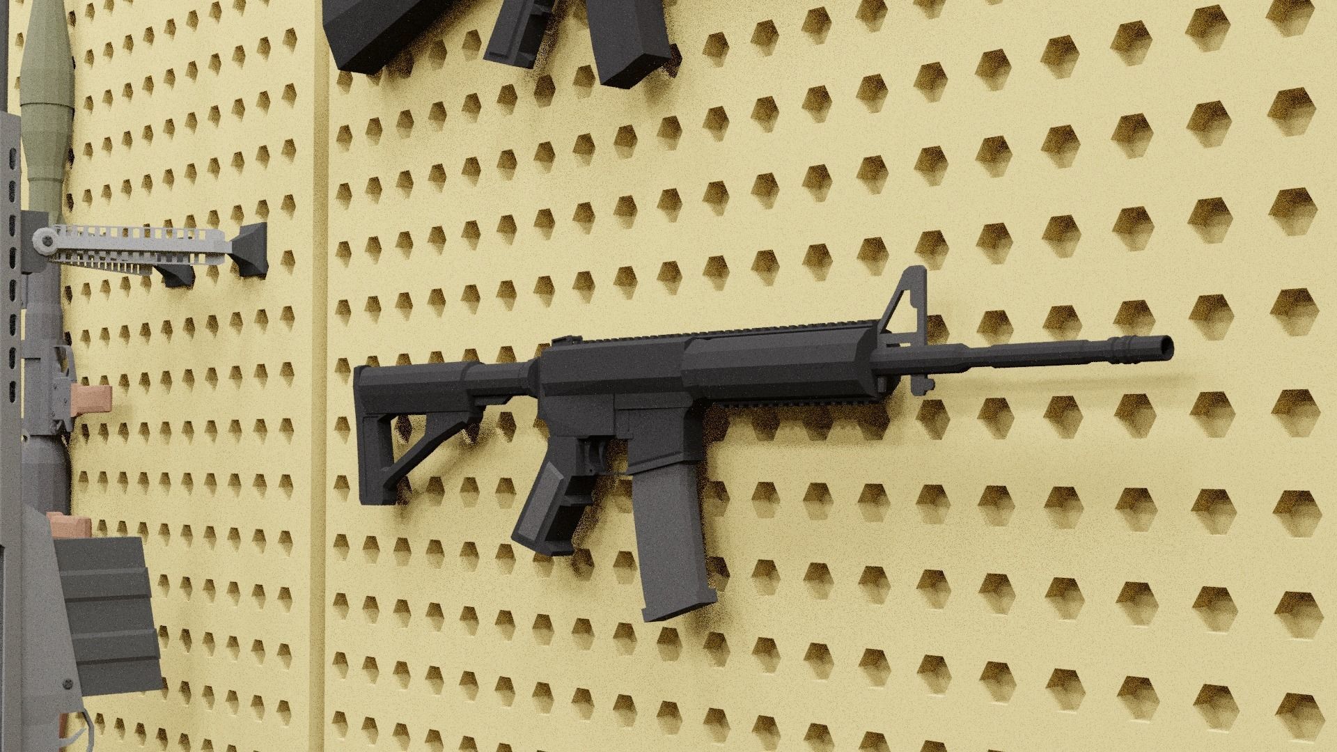 3D model Low poly M4 Carbine rife VR / AR / low-poly | CGTrader