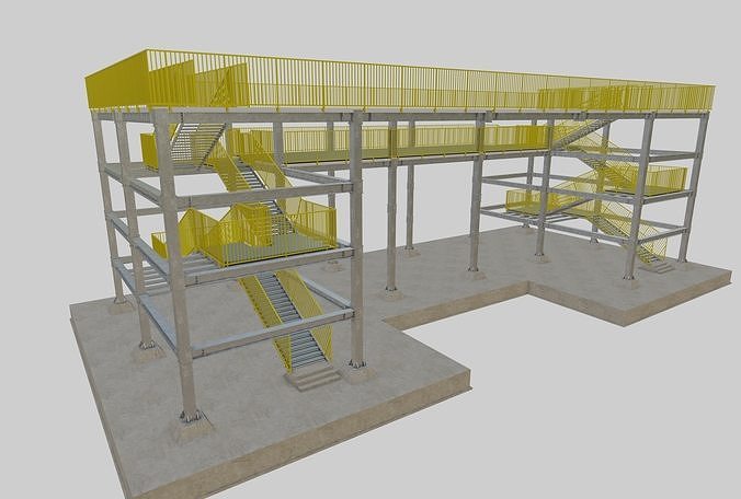 Steel Structure-Tsunami Evacuation Tower-Type-2 free 3D model | CGTrader