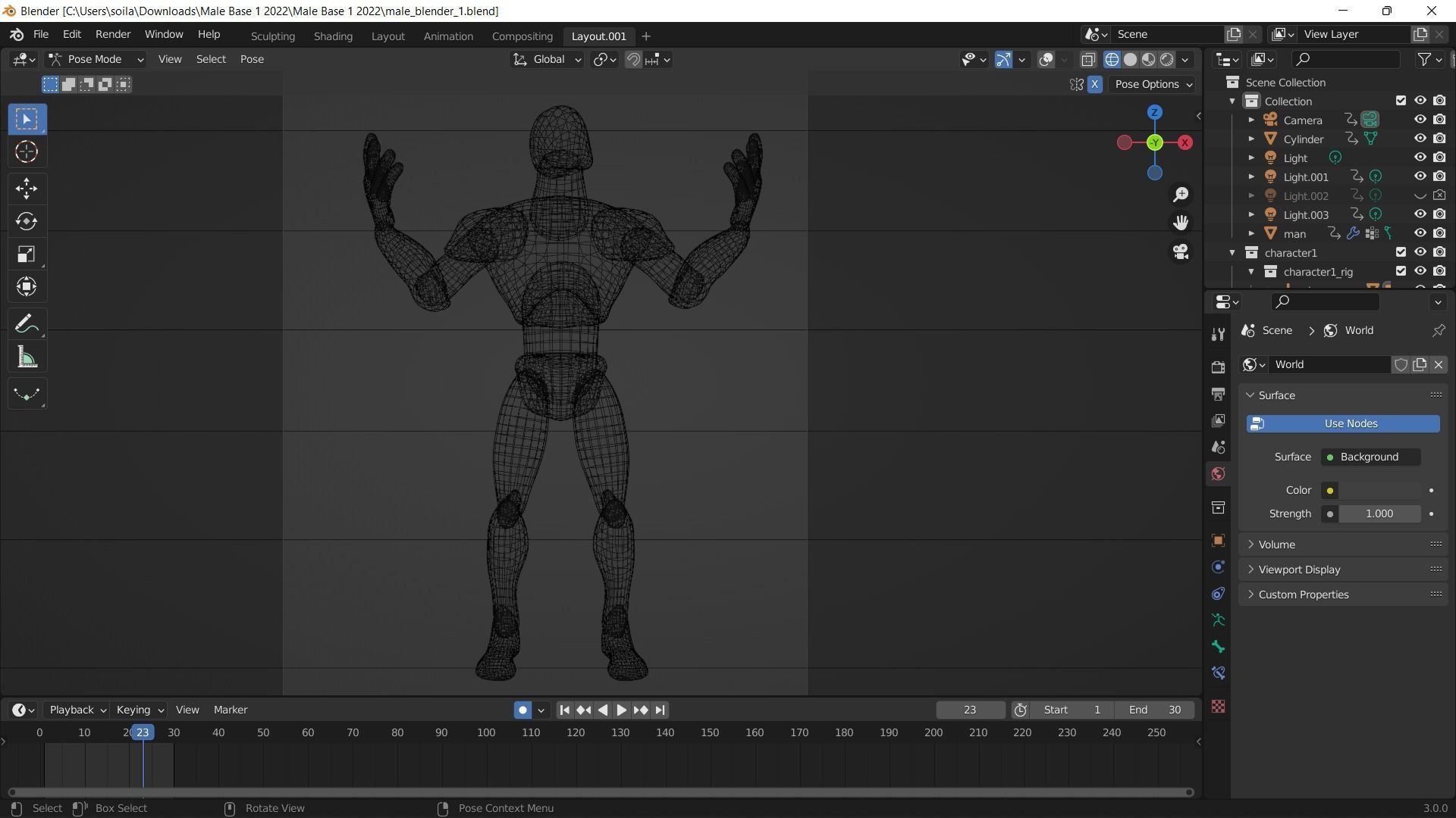 The Elemental Man Rigged Blender Character free 3D model animated ...